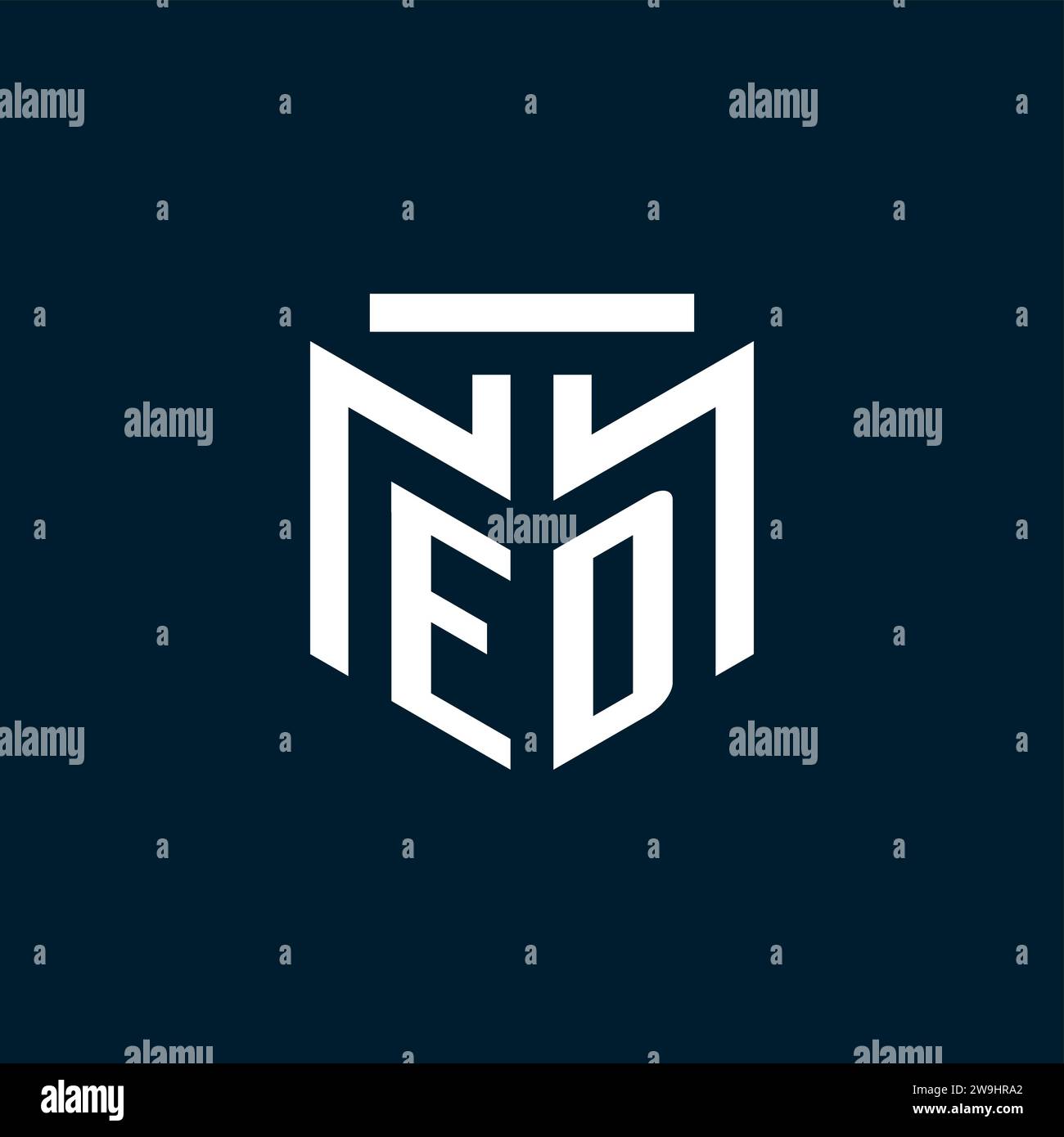 ED monogram initial logo with abstract geometric style design ...
