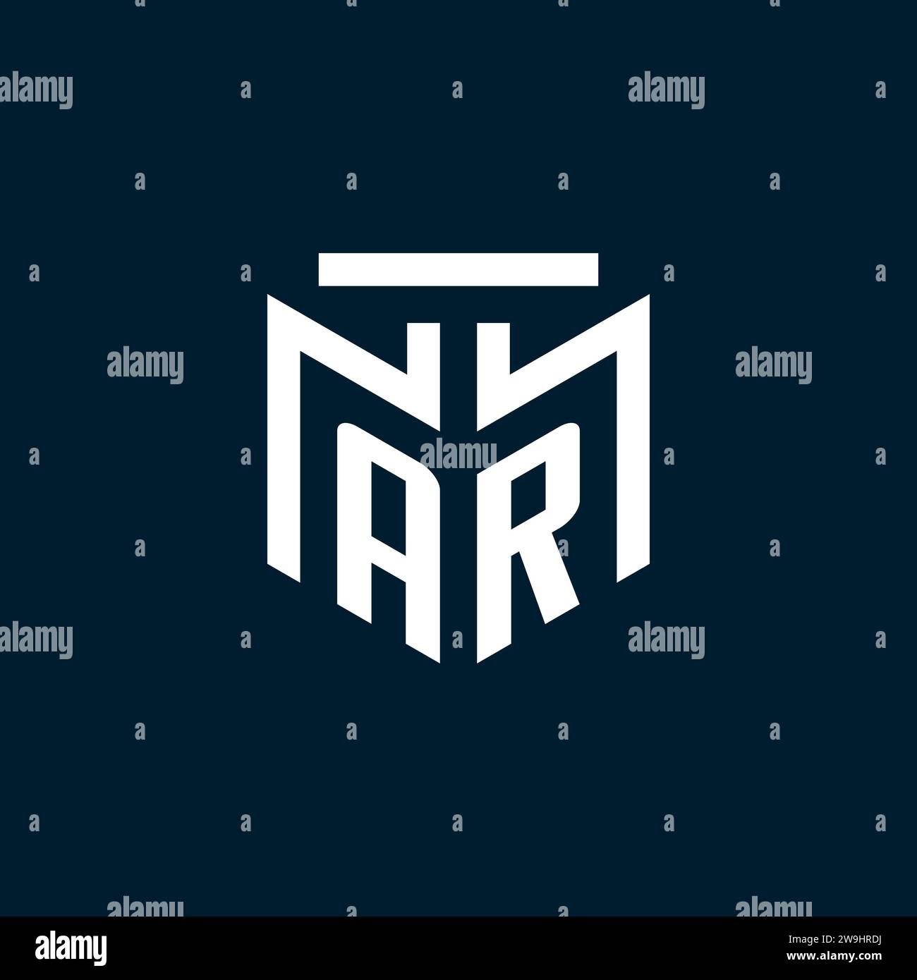 AR monogram initial logo with abstract geometric style design ...