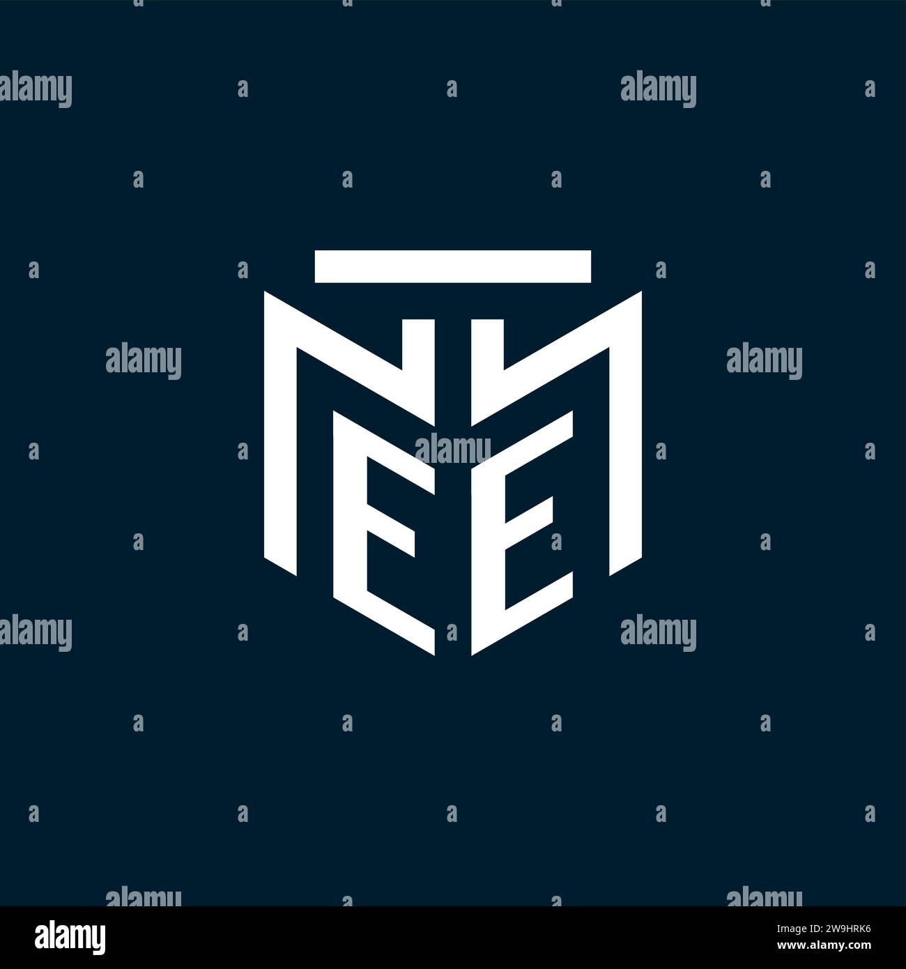 EE monogram initial logo with abstract geometric style design ...