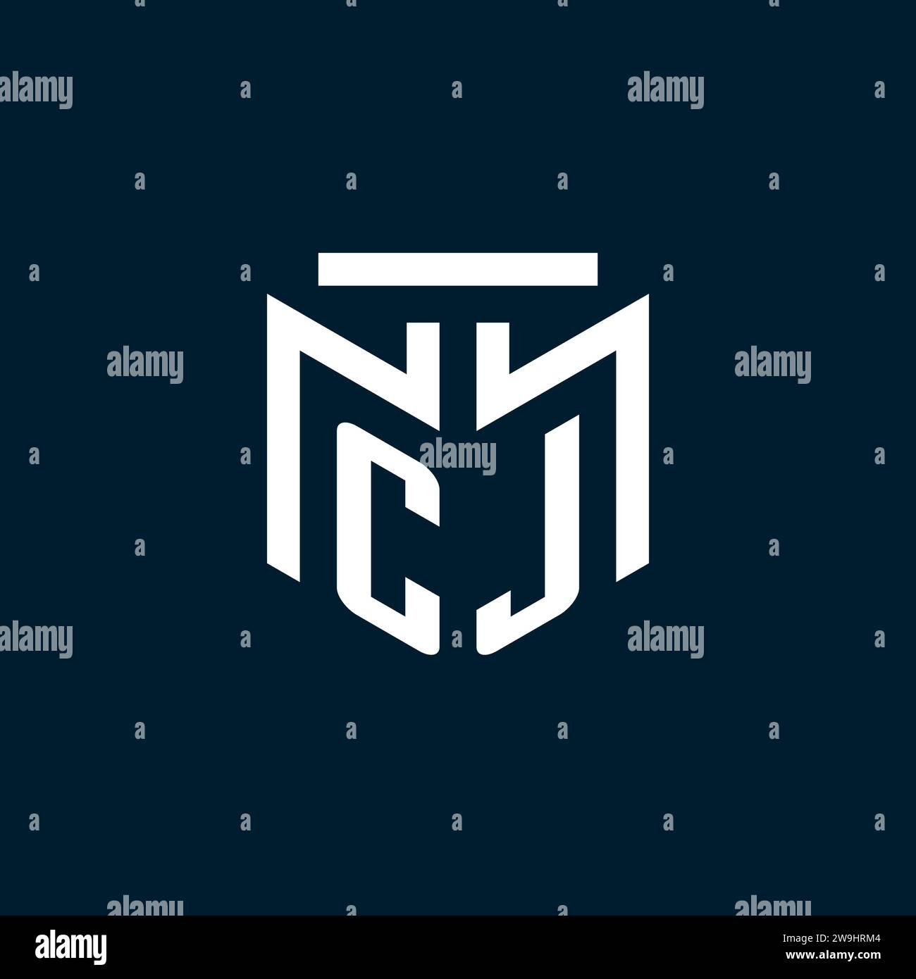 CJ monogram initial logo with abstract geometric style design ...