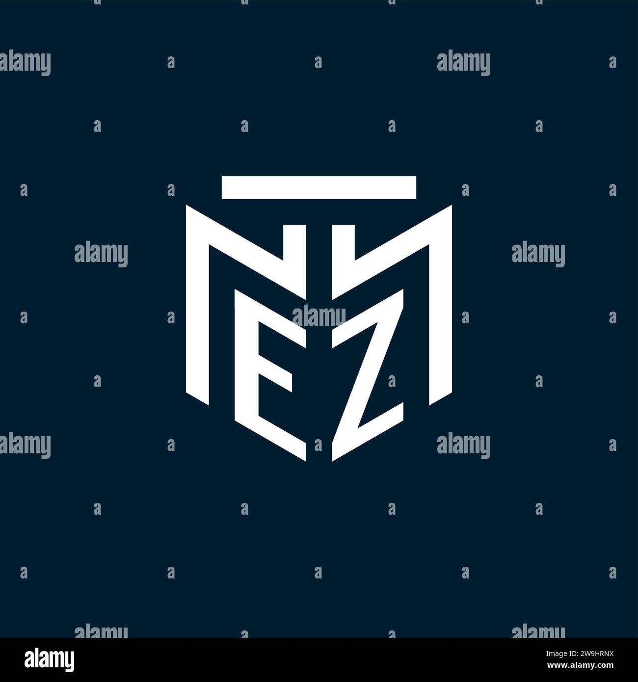 EZ monogram initial logo with abstract geometric style design ...