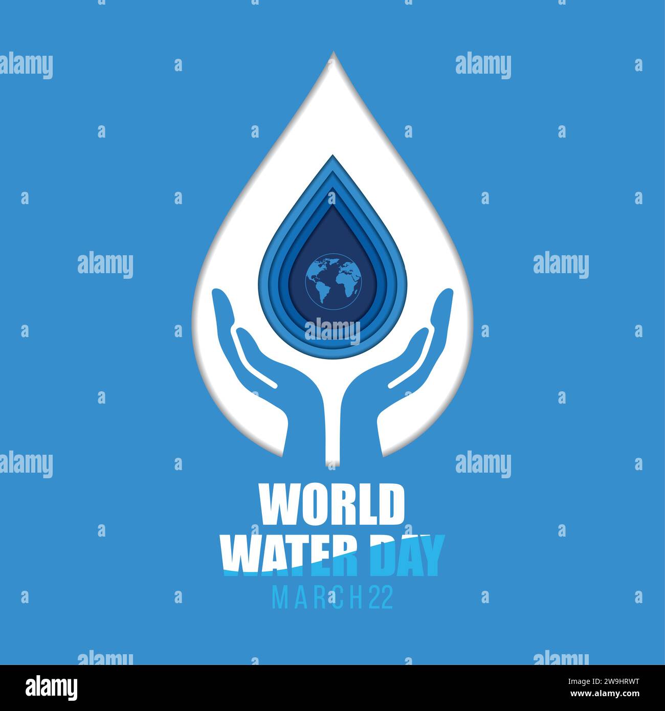 World water day image drop of water on hands Vector Stock Vector Image ...