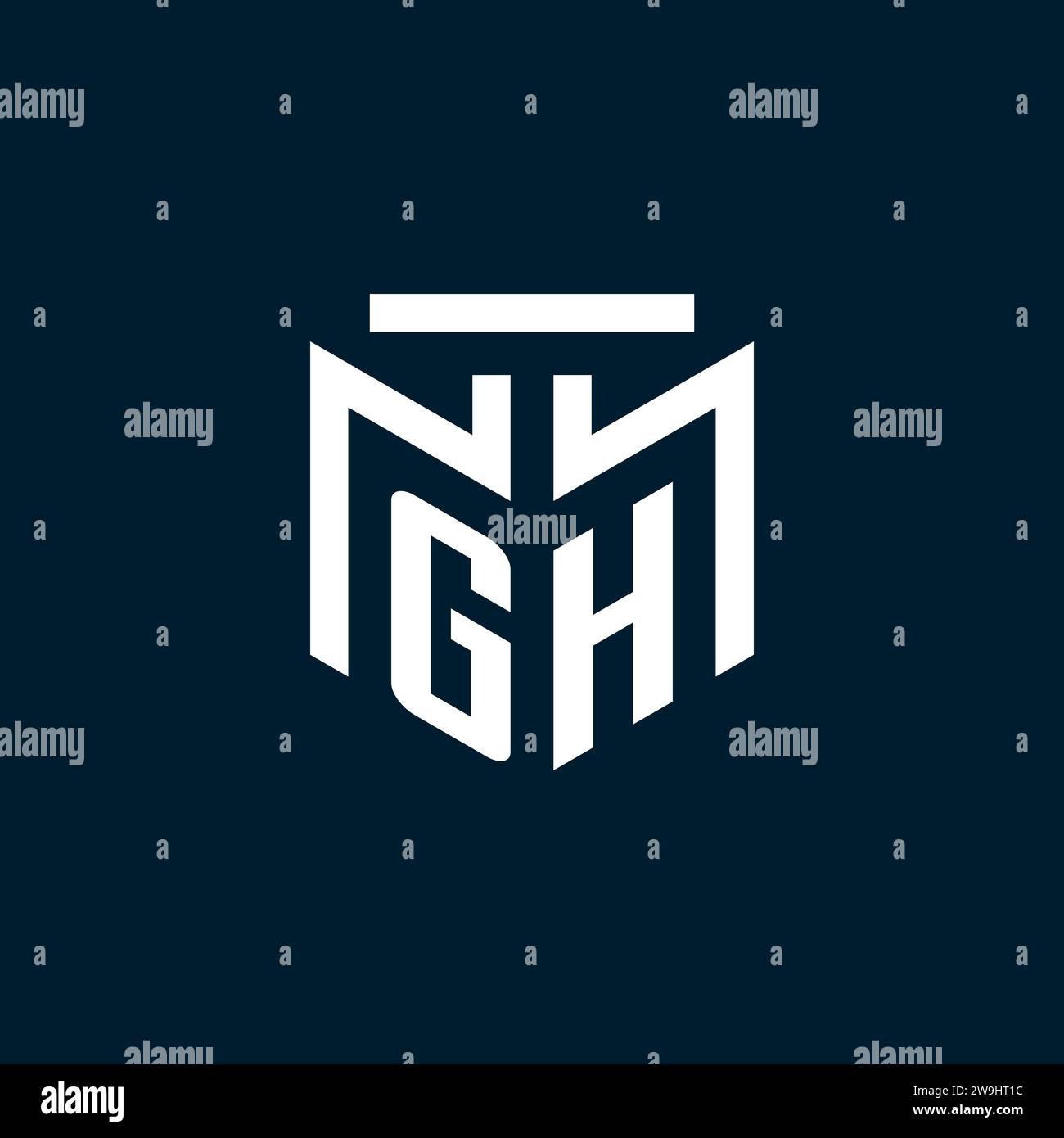 GH monogram initial logo with abstract geometric style design ...