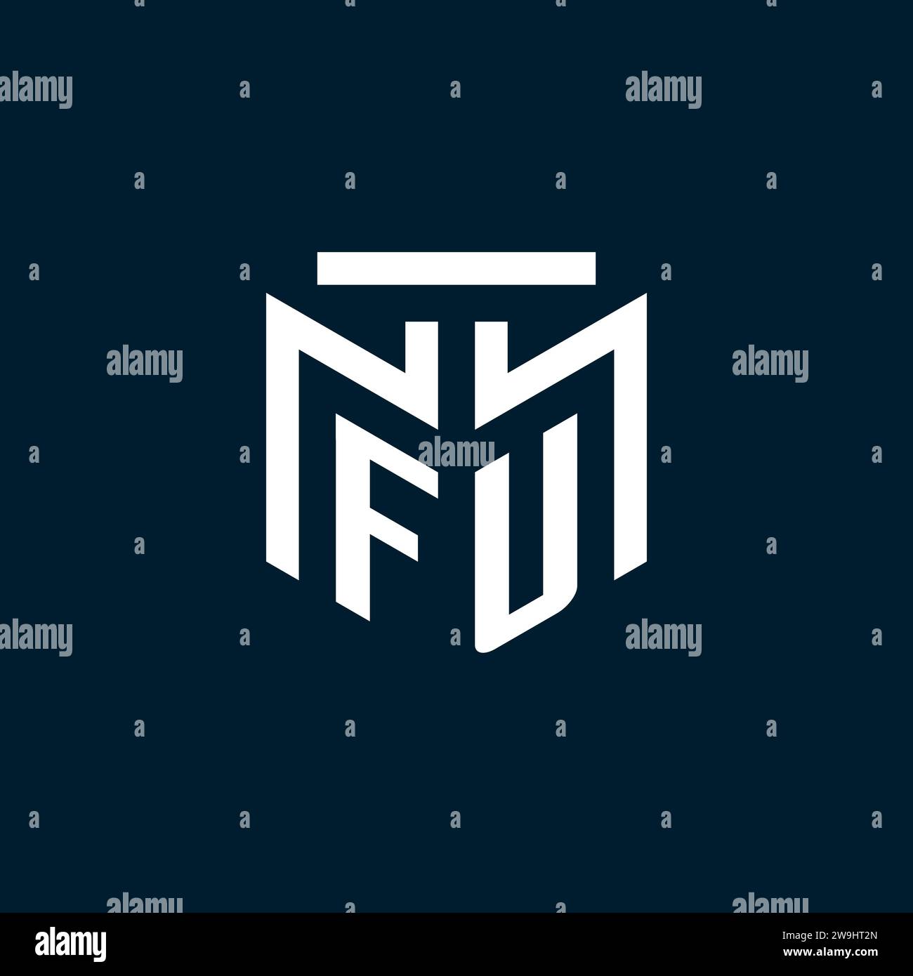 FU monogram initial logo with abstract geometric style design ...
