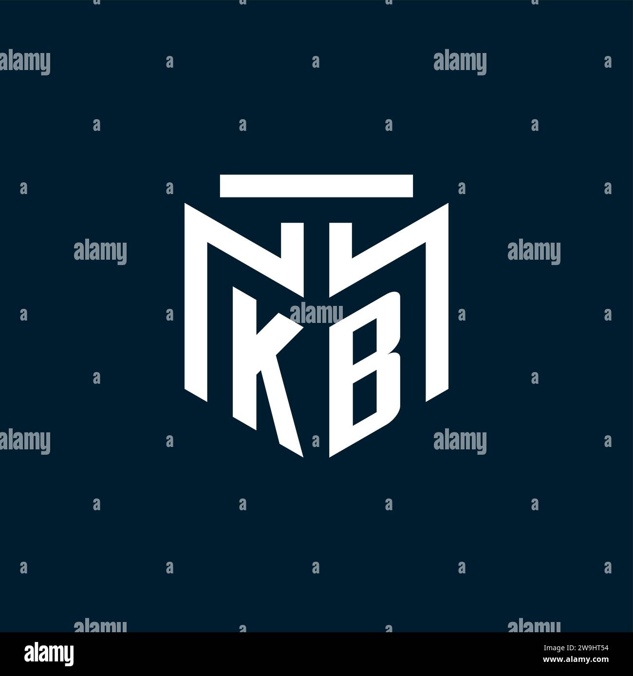 KB monogram initial logo with abstract geometric style design ...