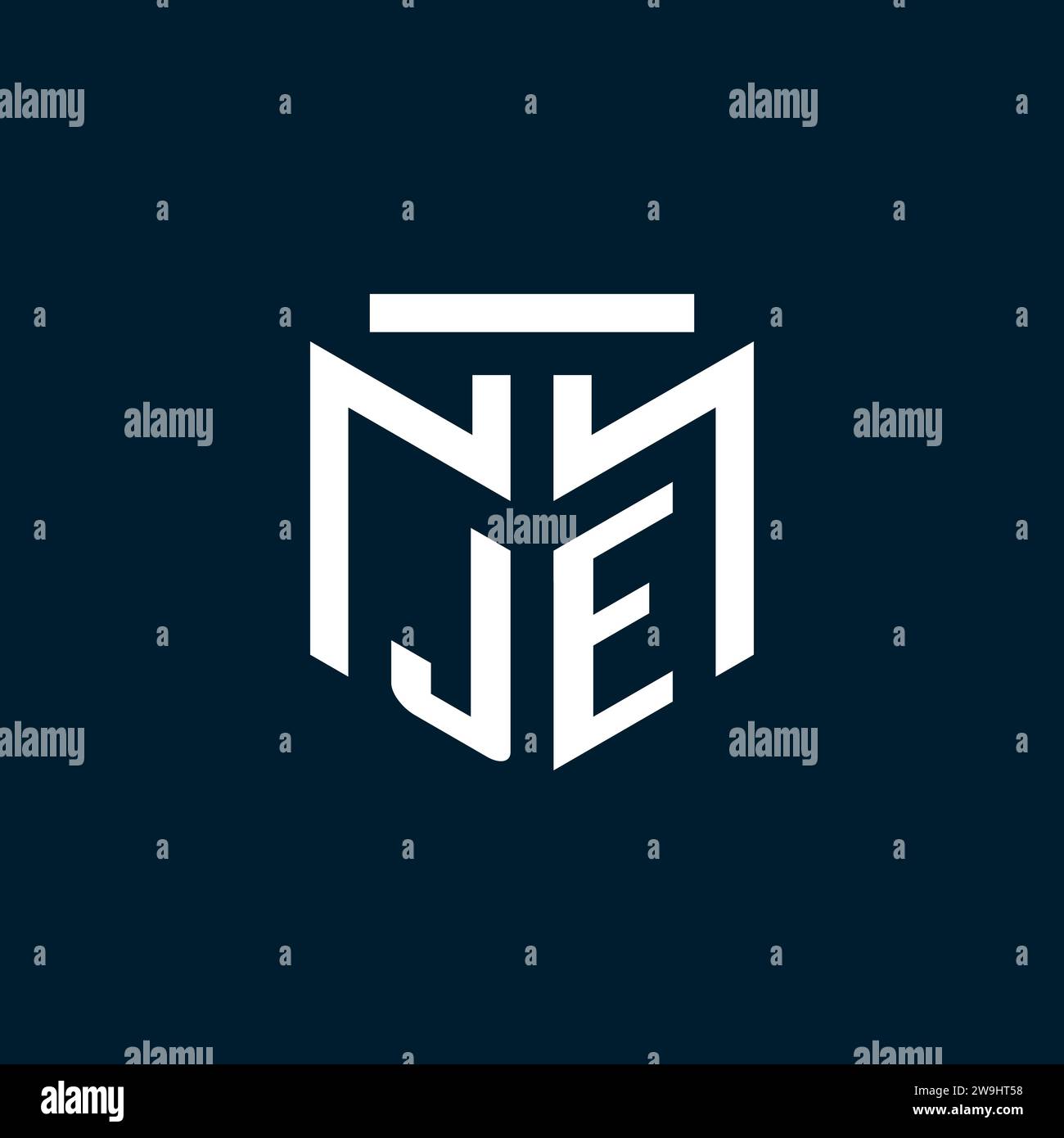 JE monogram initial logo with abstract geometric style design ...