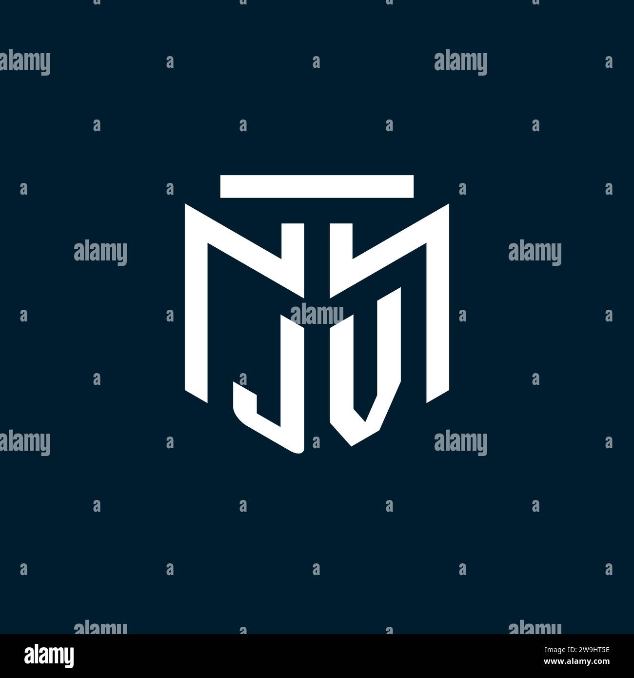 JV monogram initial logo with abstract geometric style design ...