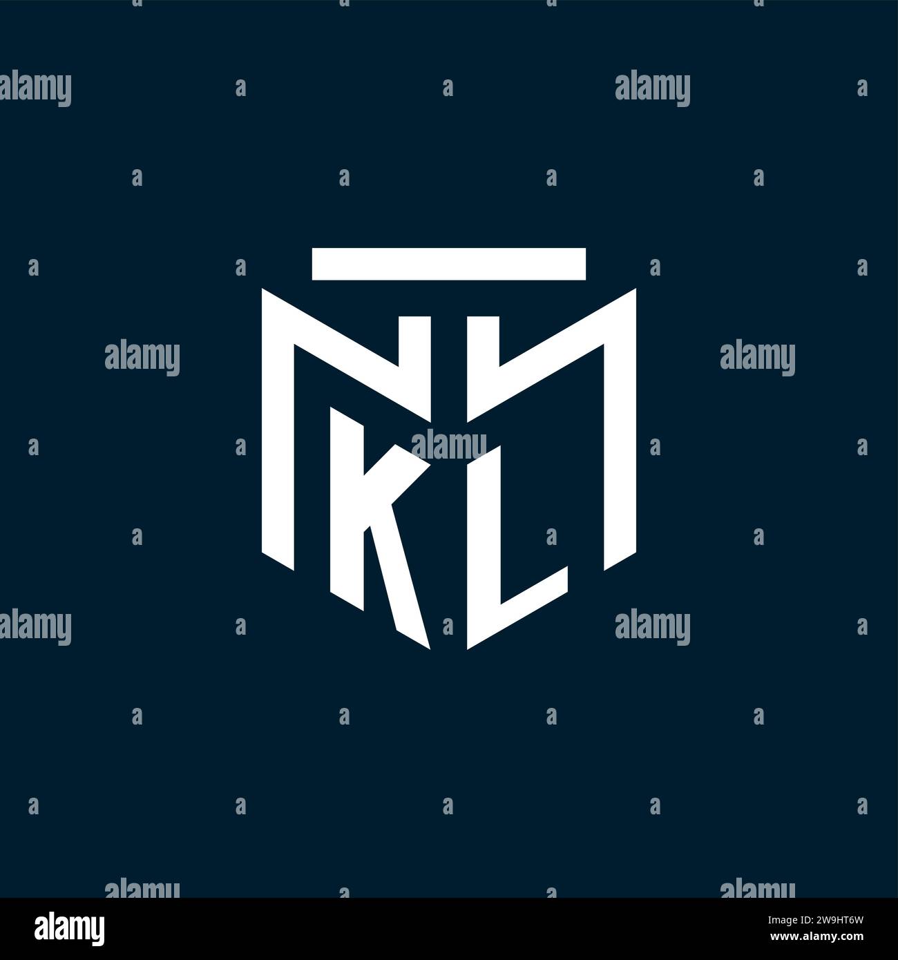 KL monogram initial logo with abstract geometric style design ...