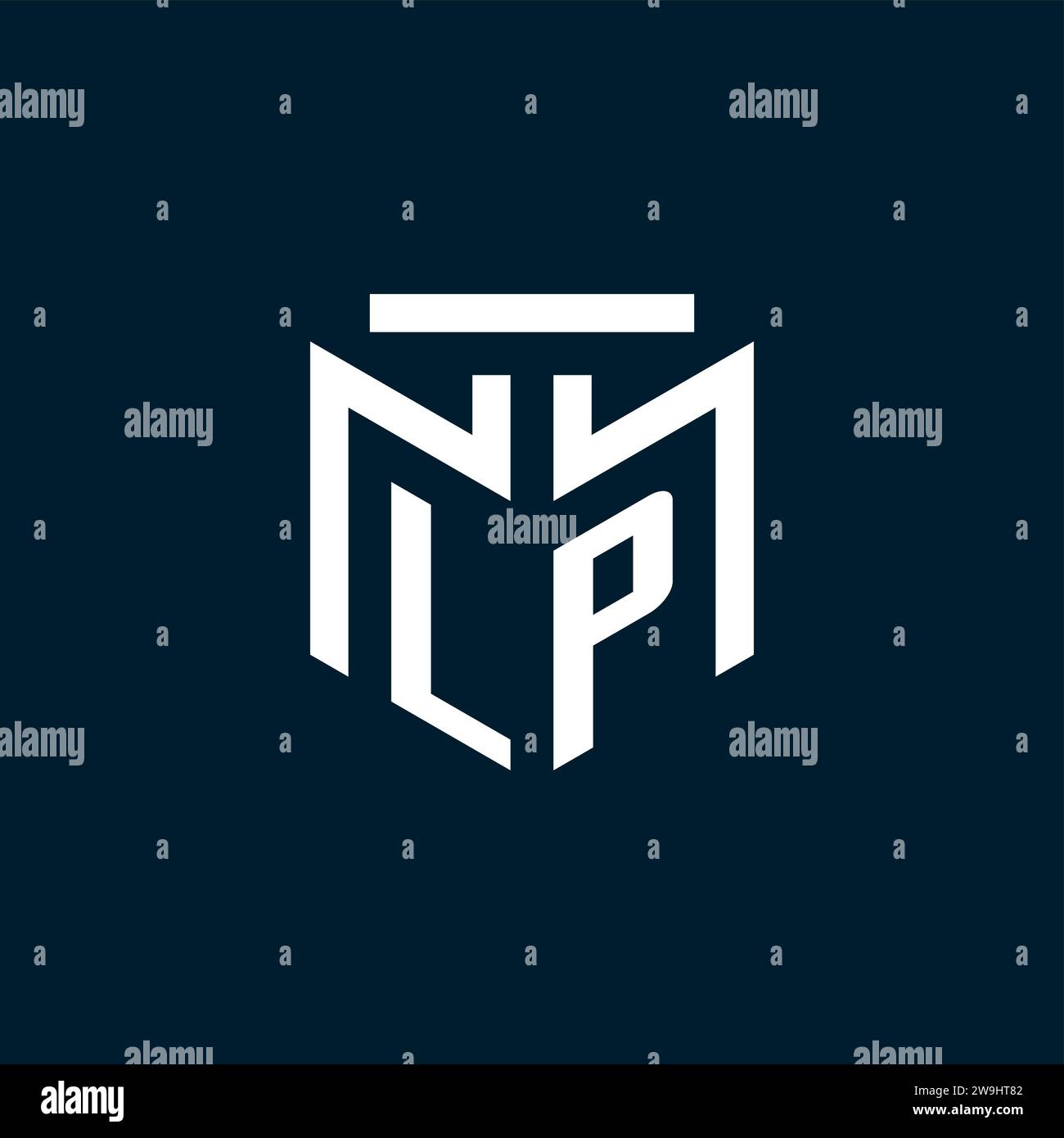 LP monogram initial logo with abstract geometric style design ...