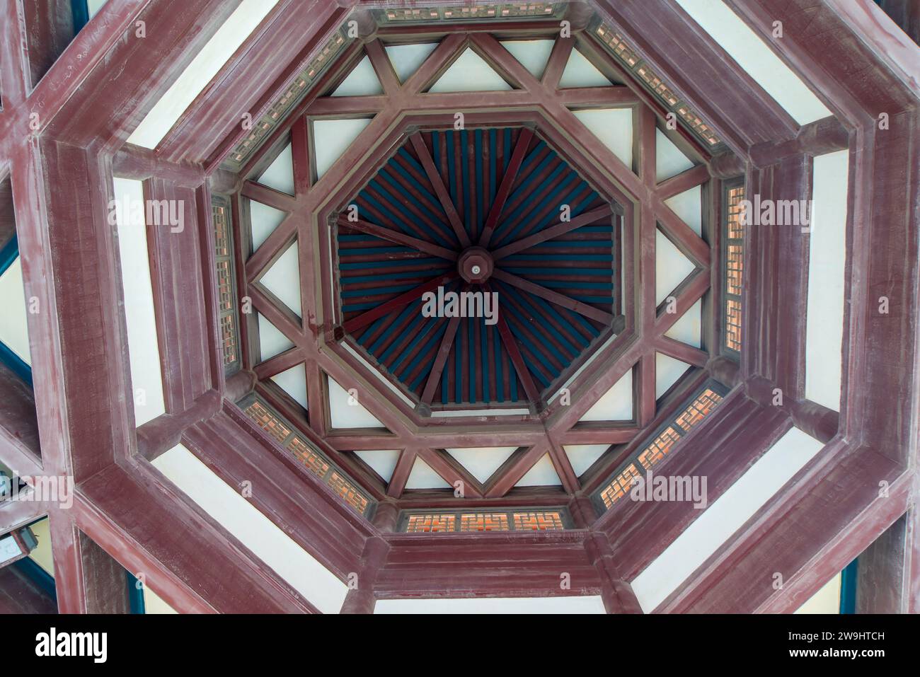The octagonal ceiling of the Yellow Crane Tower. Yellow Crane Tower ...