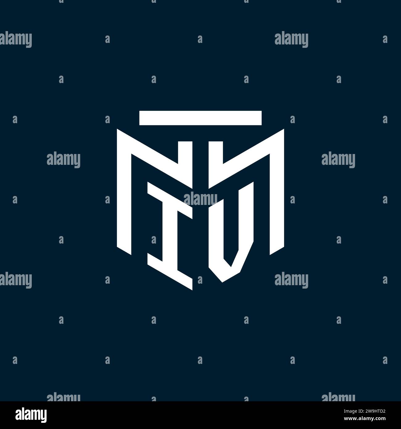 IV monogram initial logo with abstract geometric style design ...