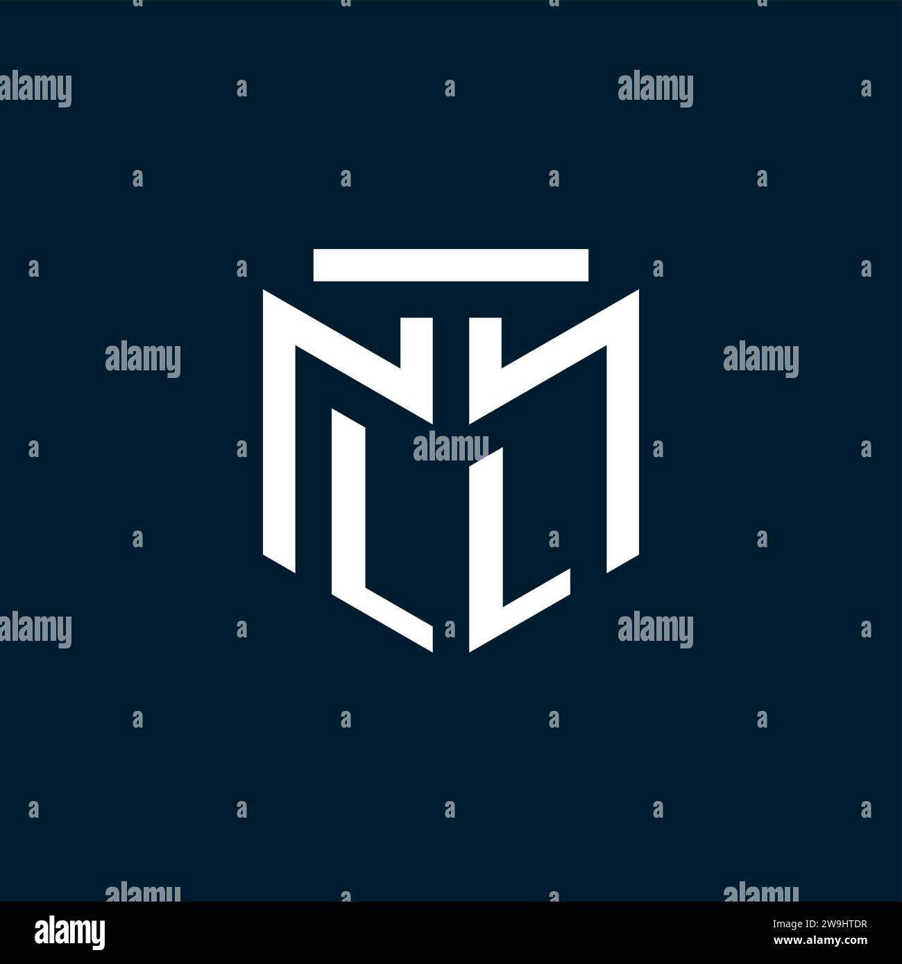 LL monogram initial logo with abstract geometric style design ...