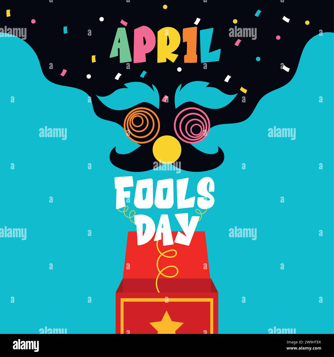 Cartoon fool day surprise box hi-res stock photography and images - Alamy