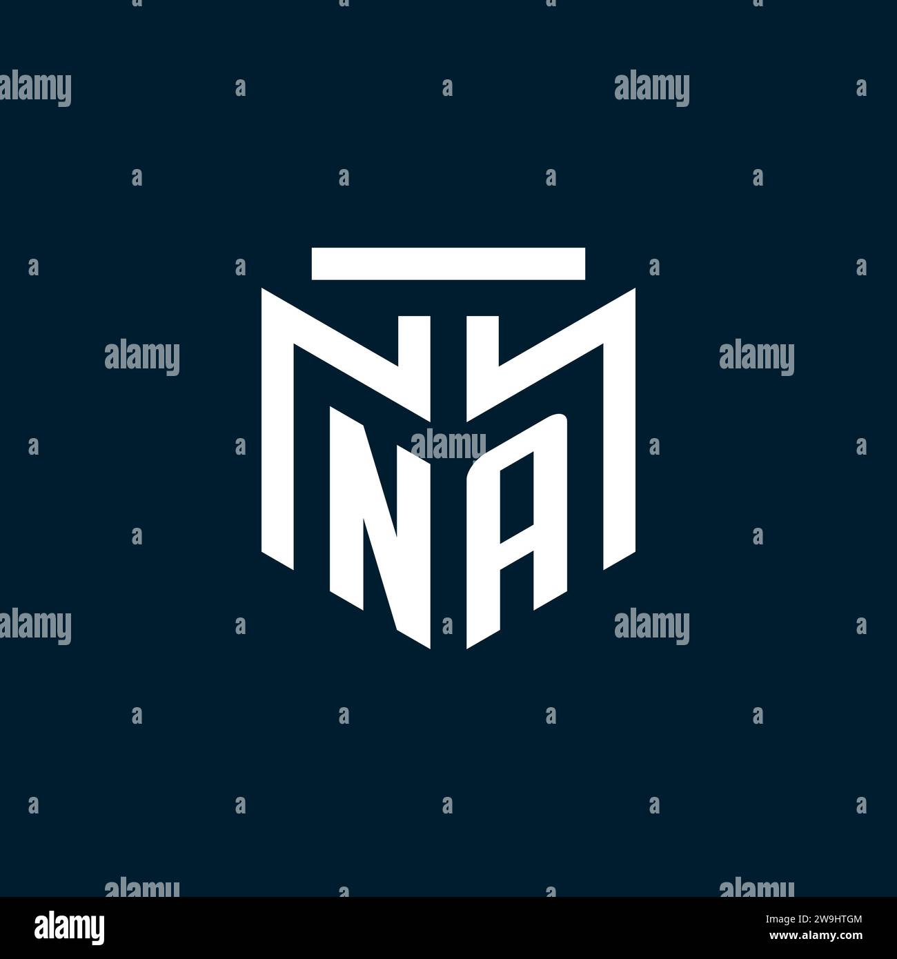 NA monogram initial logo with abstract geometric style design ...