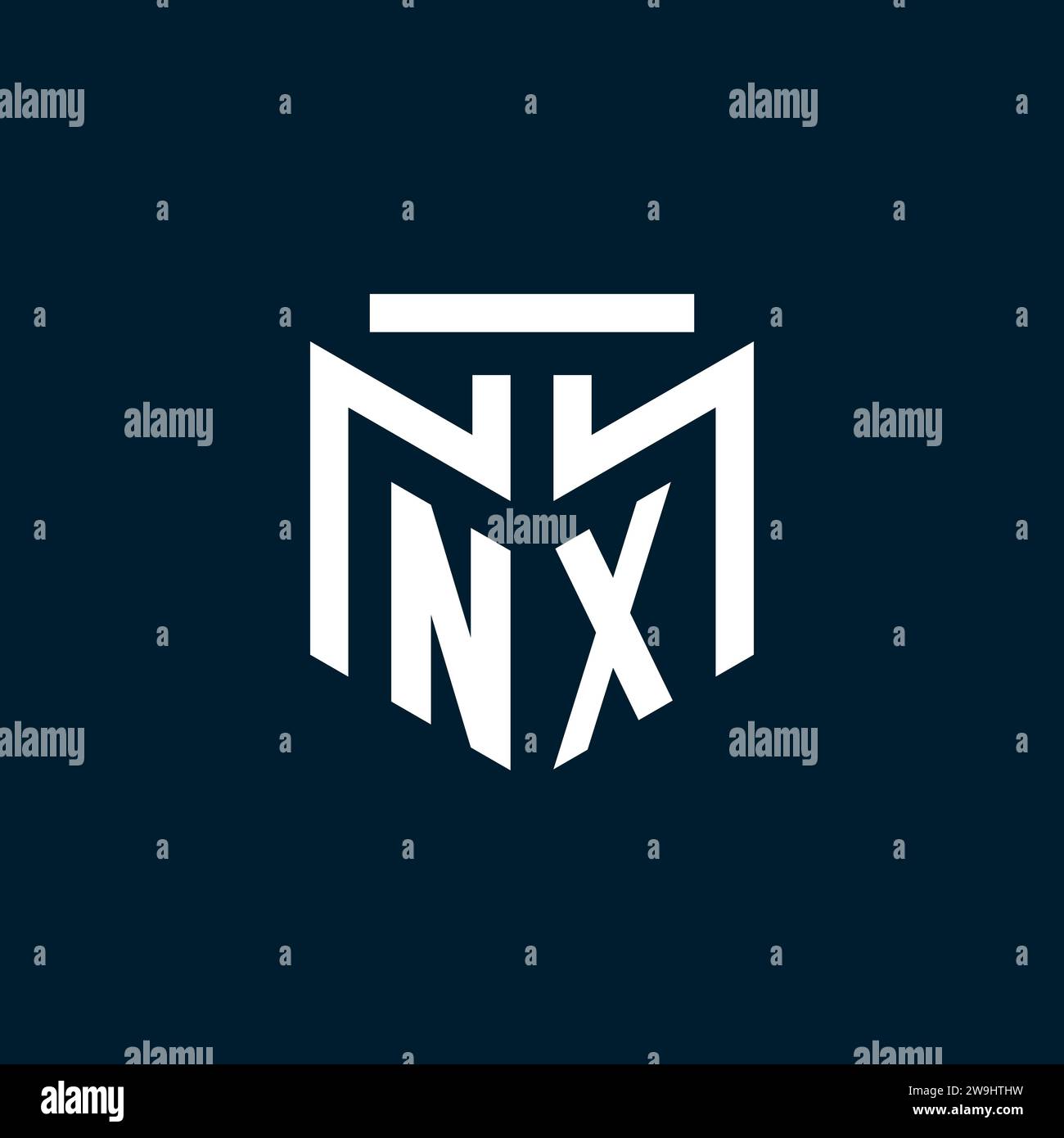 NX monogram initial logo with abstract geometric style design ...