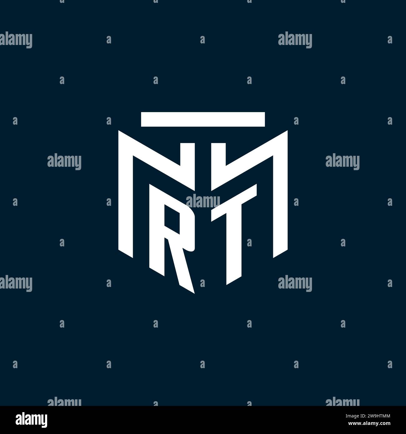 RT monogram initial logo with abstract geometric style design ...