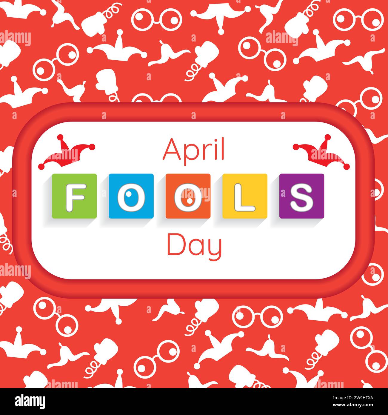 Colored april fool day template Vector Stock Vector Image & Art - Alamy