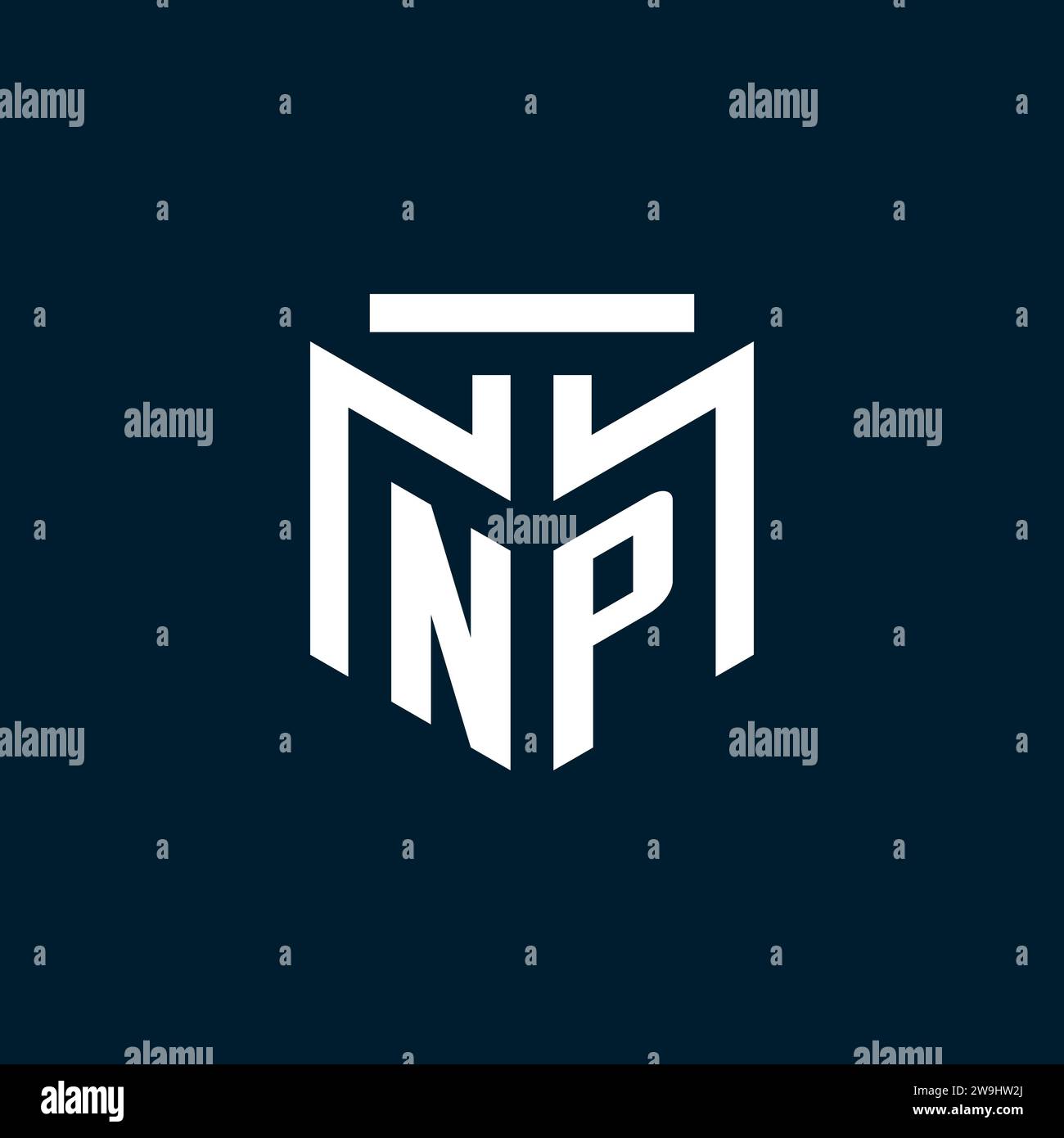 NP monogram initial logo with abstract geometric style design ...