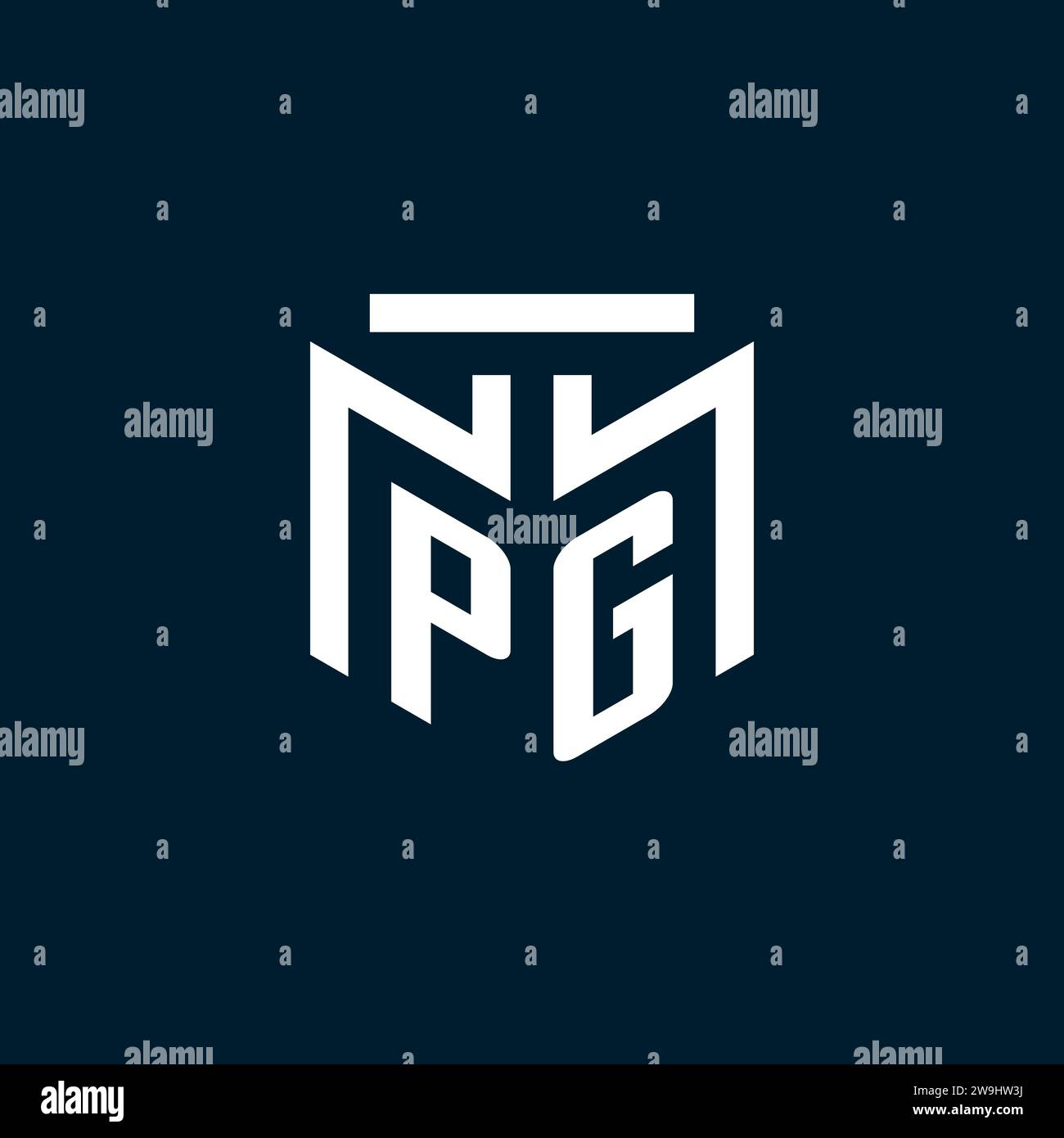 PG monogram initial logo with abstract geometric style design ...