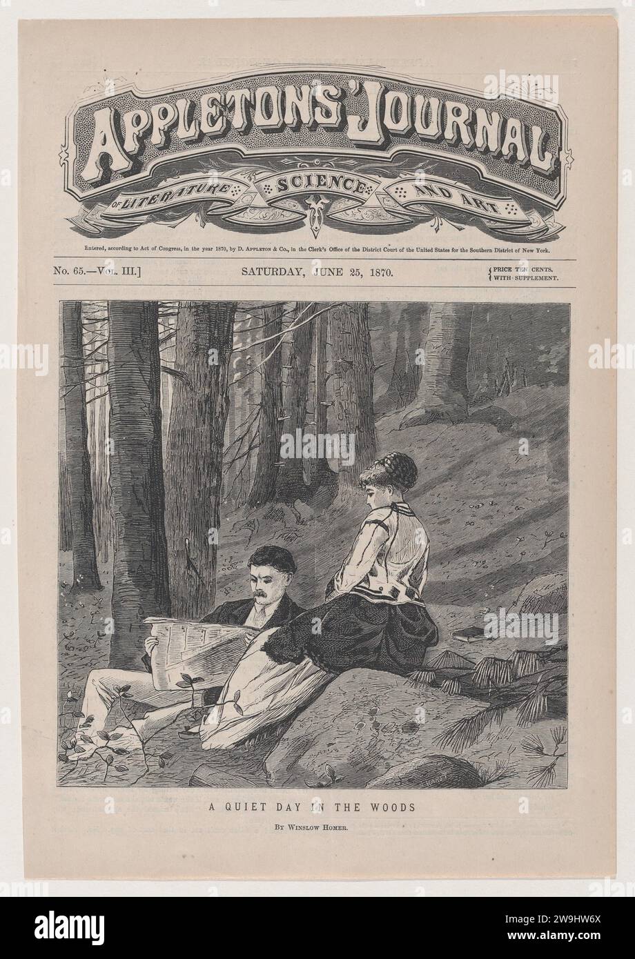A Quiet Day in the Country (from "Appleton's Journal," Vol. III) 1933 by Winslow Homer Stock ...
