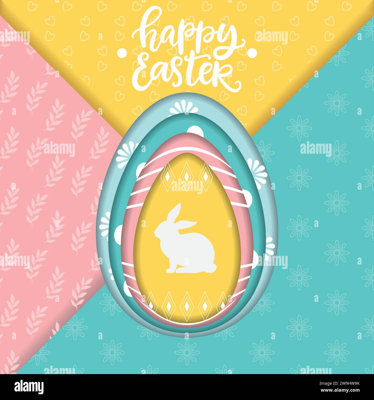 Colored easter template with easter egg Vector Stock Vector Image & Art ...