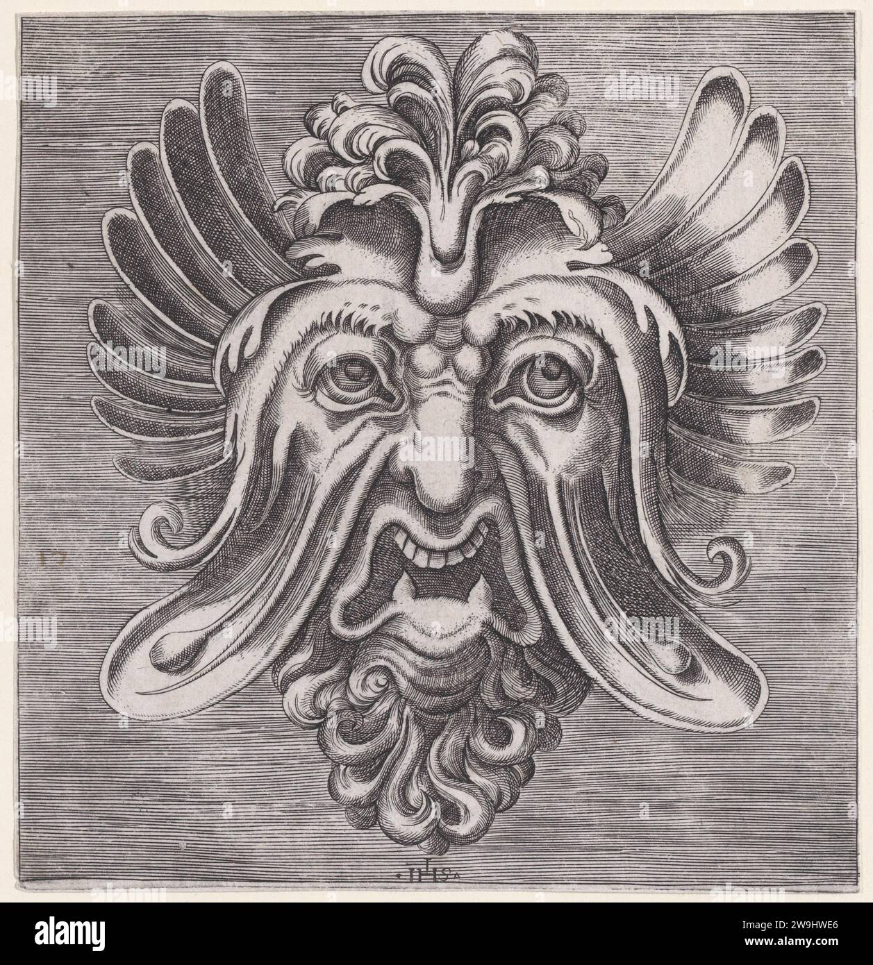Mask from Libro di Variate Mascare 1949 by Rene Boyvin Stock Photo - Alamy