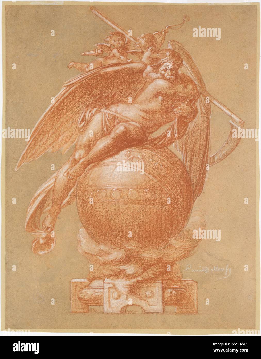 Father Time on a Globe; Design for a Clock 1991 by Albert-Ernest ...