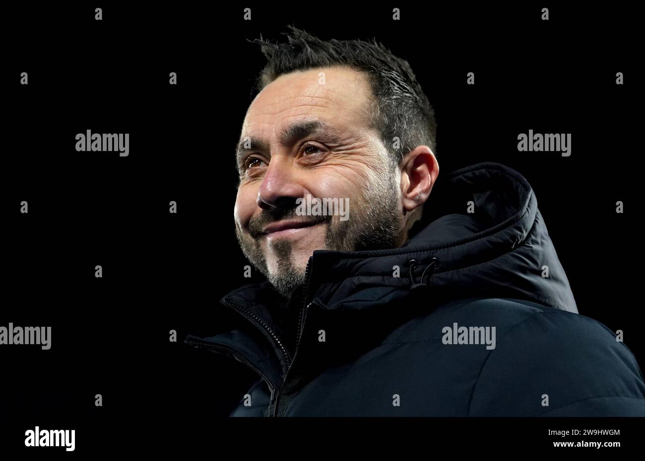 Brighton and Hove Albion manager Roberto De Zerbi arrives for the ...