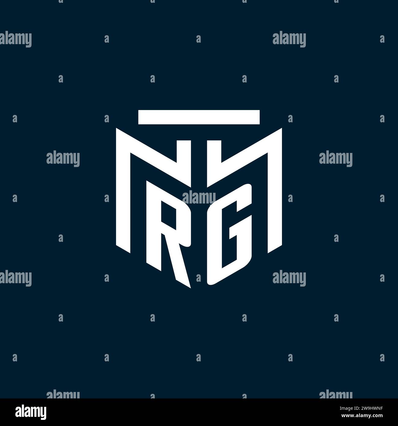 RG monogram initial logo with abstract geometric style design ...