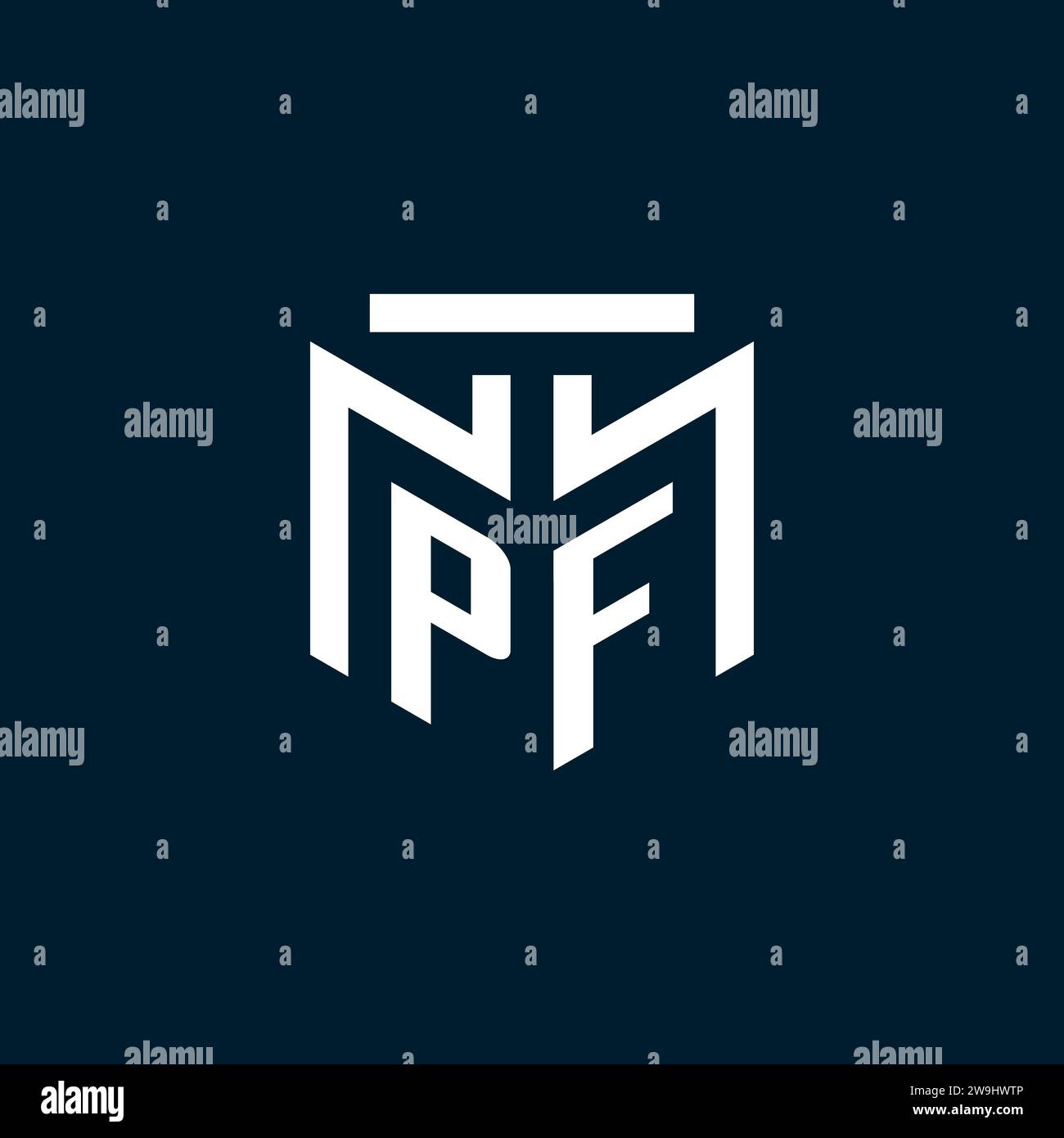 PF monogram initial logo with abstract geometric style design ...