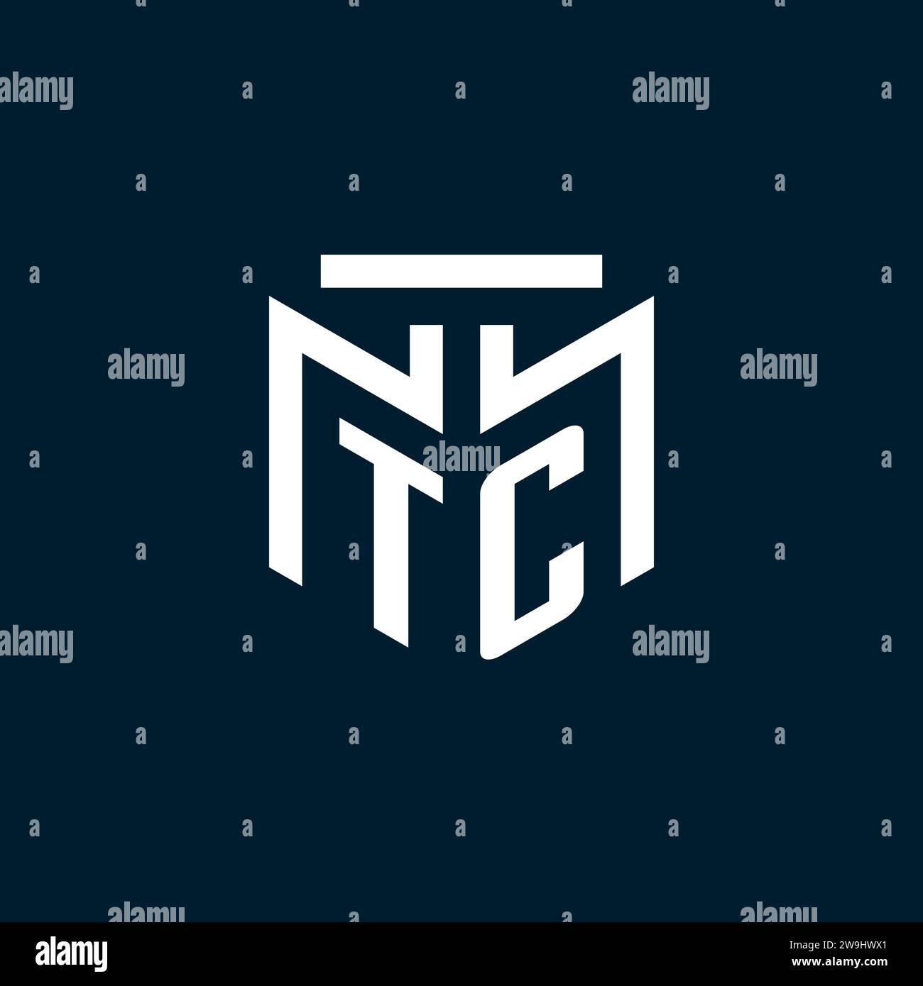TC monogram initial logo with abstract geometric style design ...