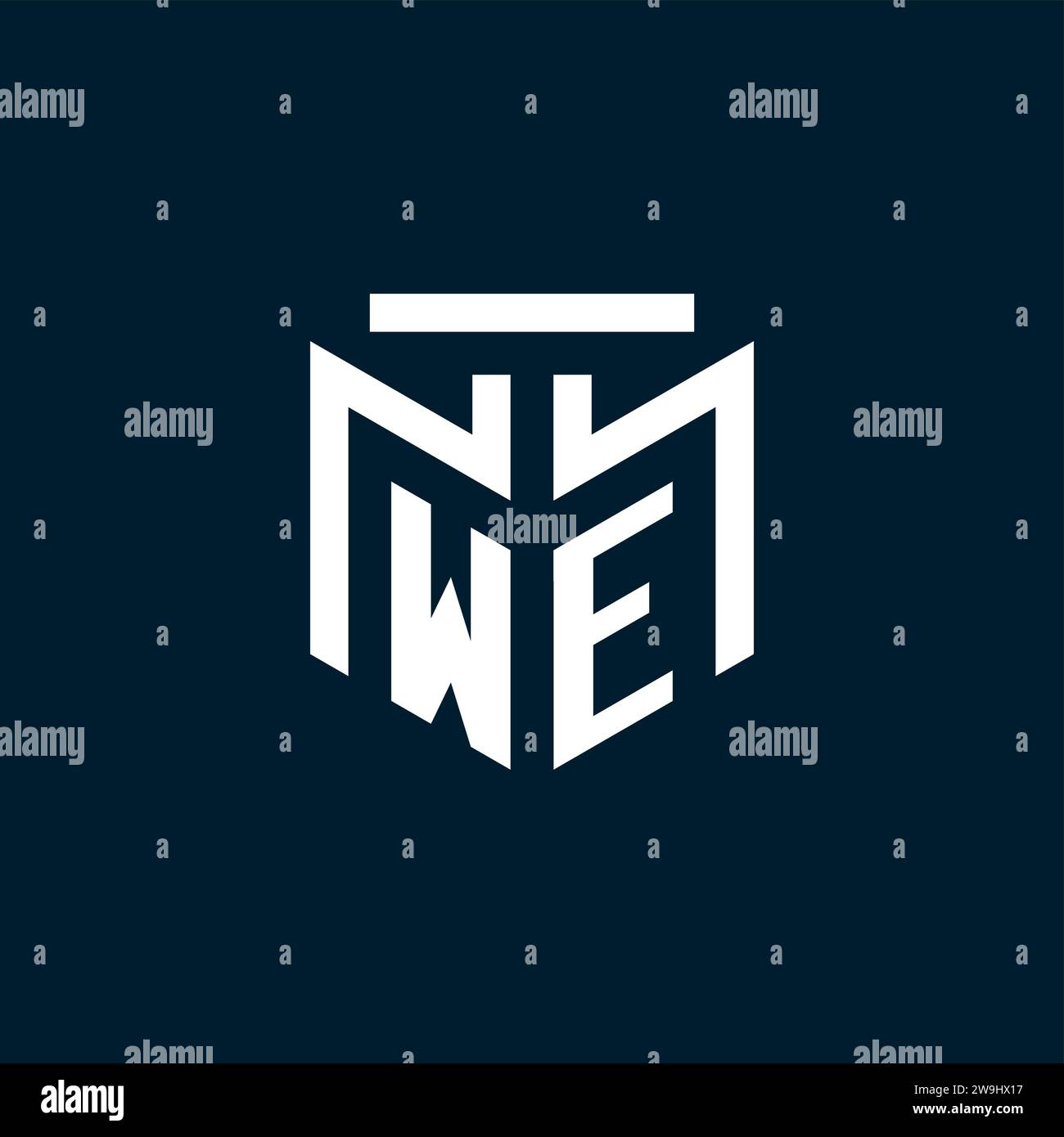WE monogram initial logo with abstract geometric style design ...