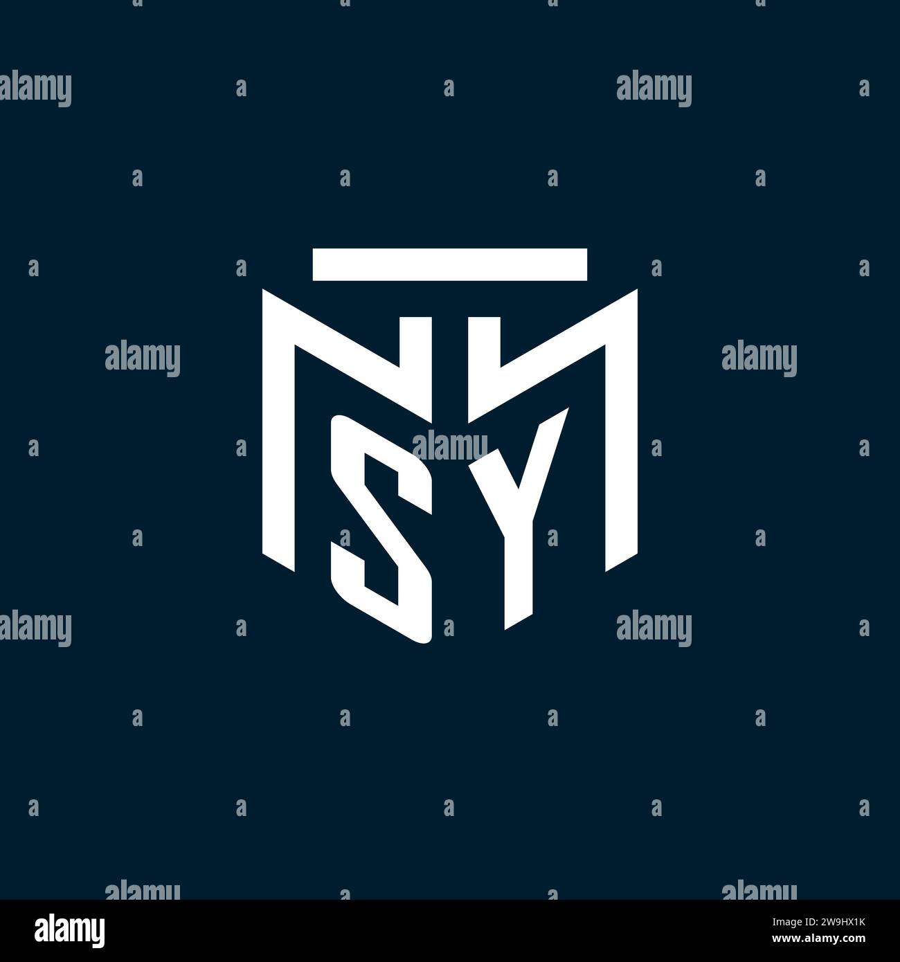 SY monogram initial logo with abstract geometric style design ...