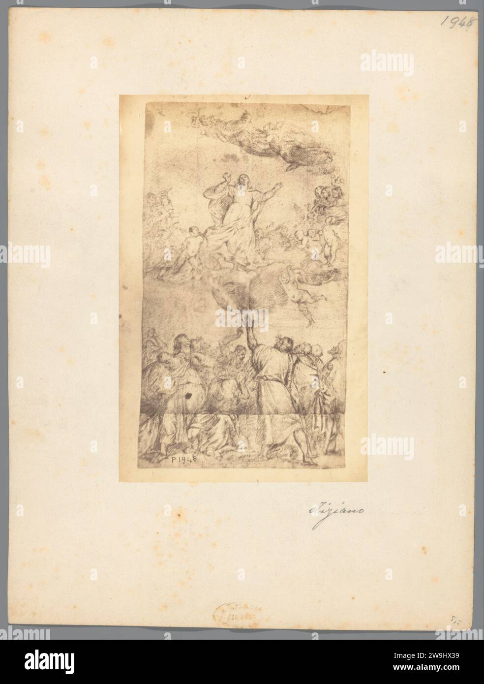 Photo production of a drawing representing the Ascension of Titian ...