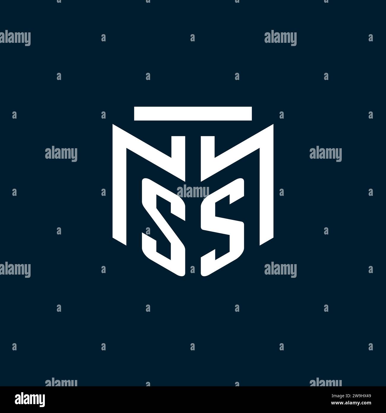 SS monogram initial logo with abstract geometric style design ...