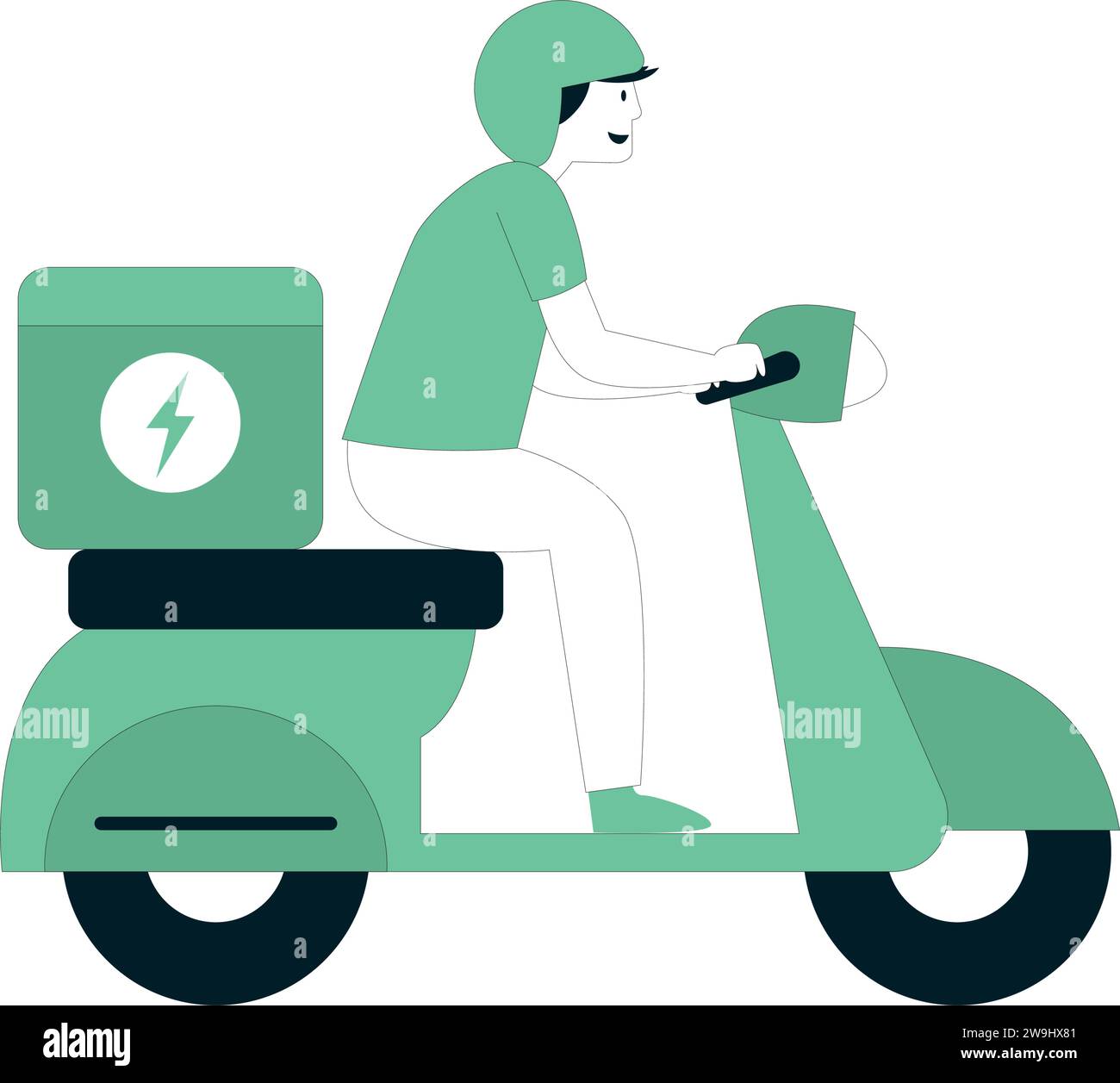 Isolated delivery guy character on motorcycle Vector Stock Vector Image ...
