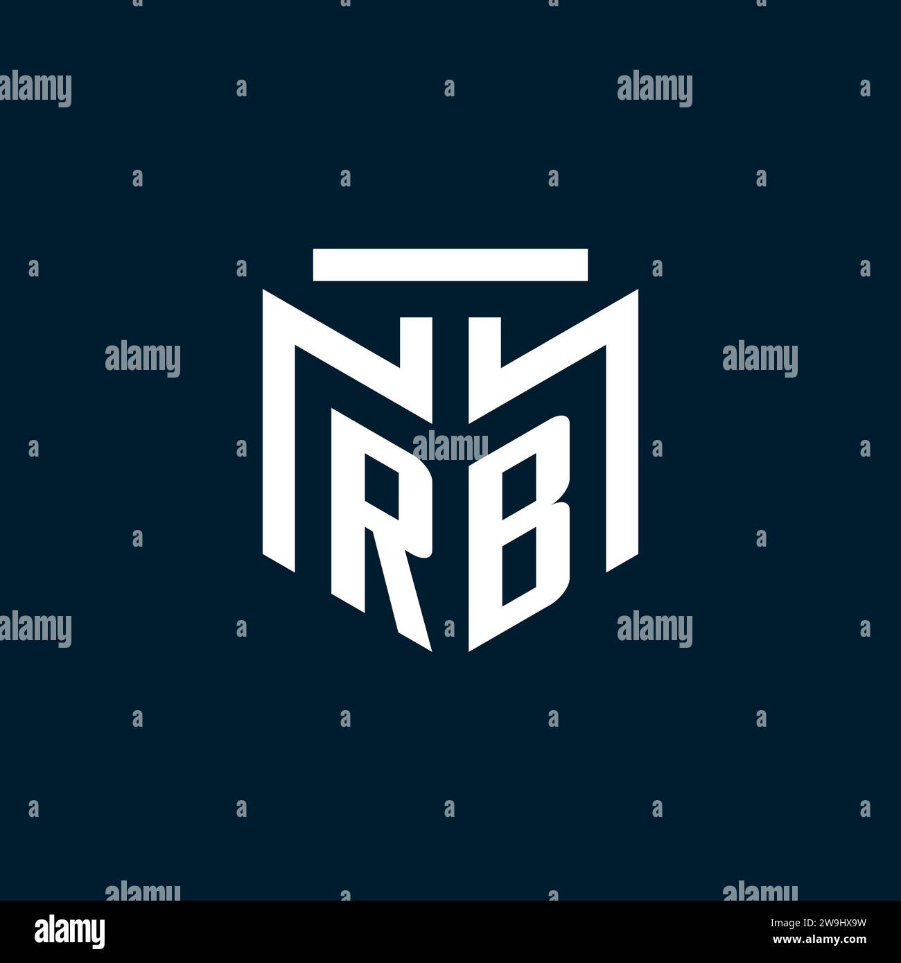 RB monogram initial logo with abstract geometric style design inspiration Stock Vector Image ...