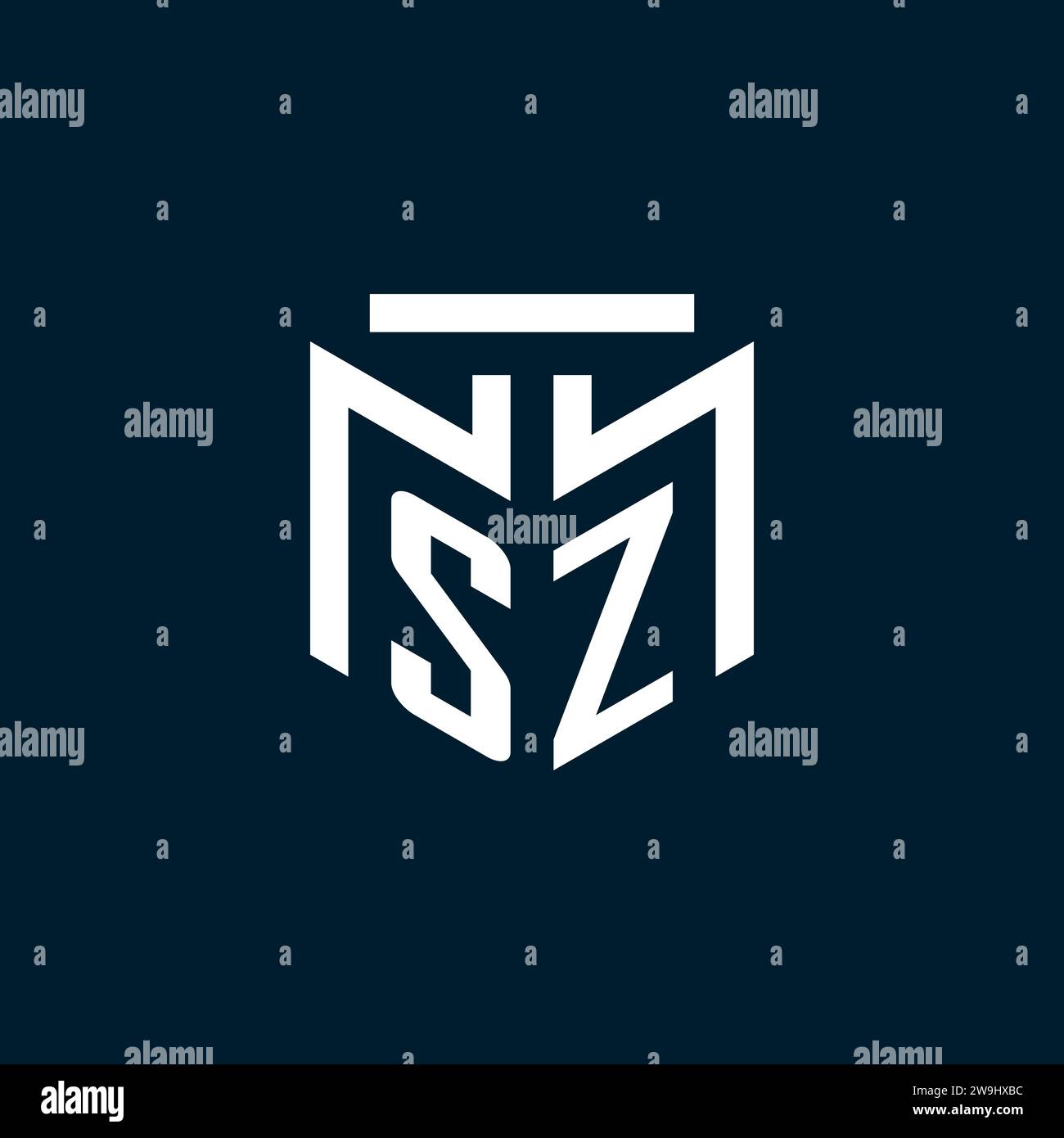 SZ monogram initial logo with abstract geometric style design inspiration Stock Vector Image ...