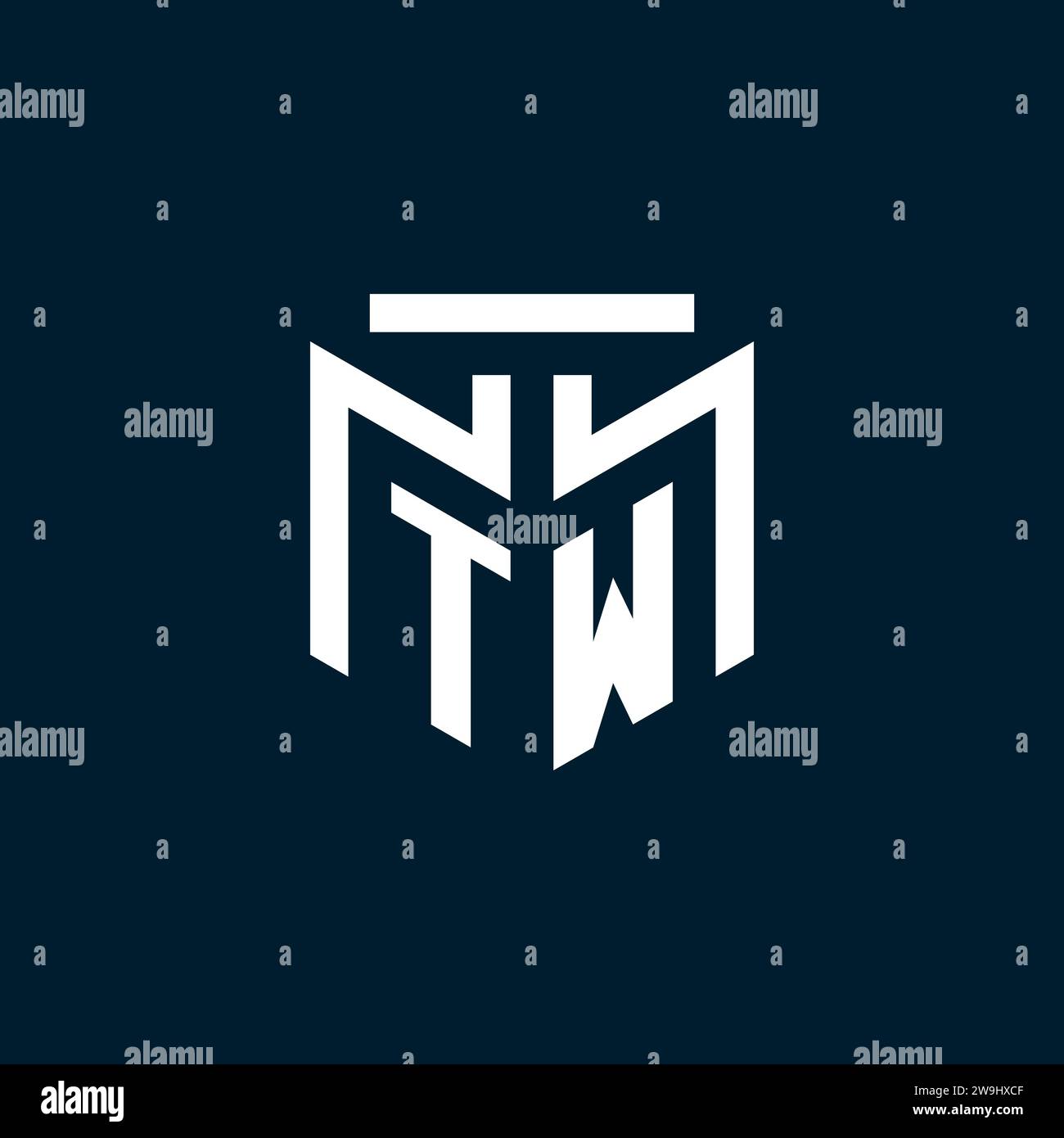 TW monogram initial logo with abstract geometric style design inspiration Stock Vector Image ...