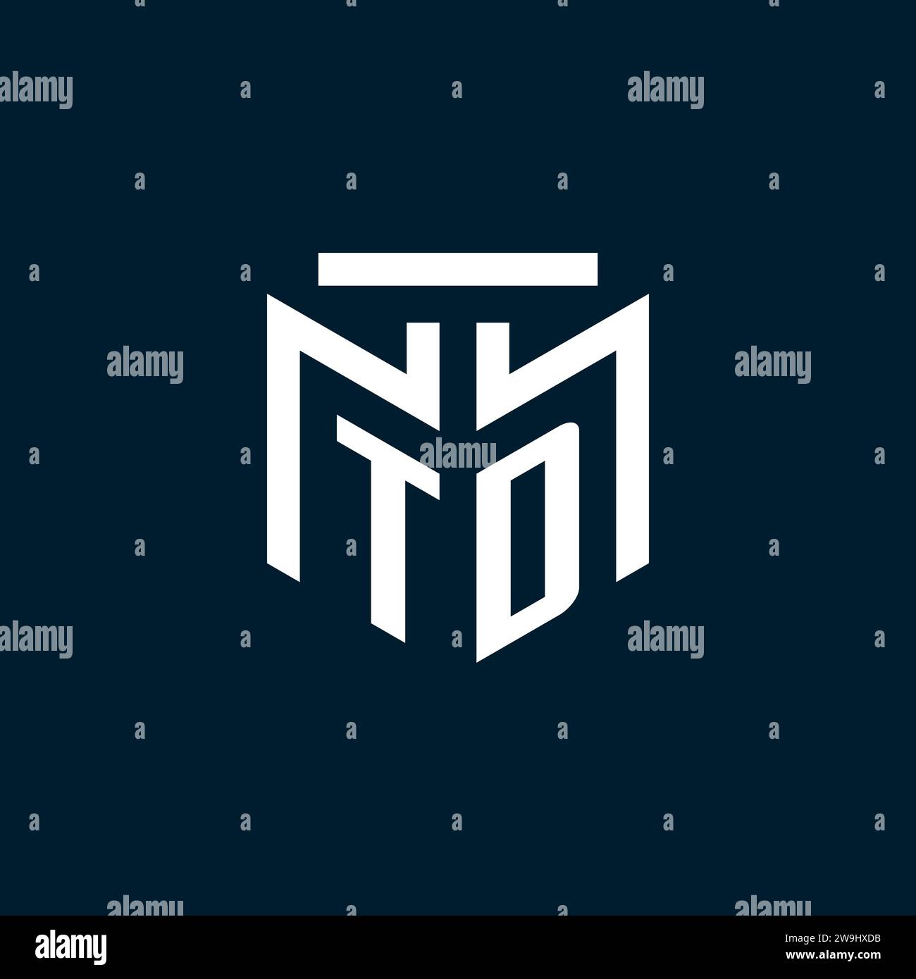 TD monogram initial logo with abstract geometric style design ...