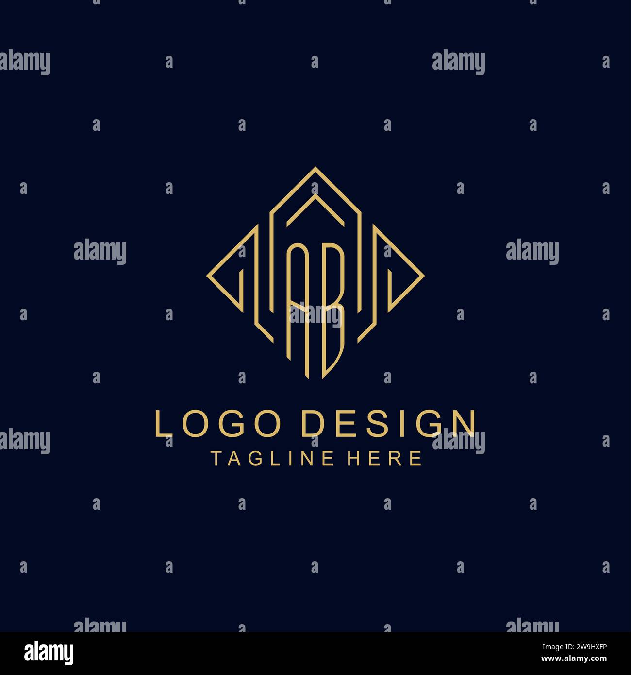 Initial logo AB monogram with rhombus line style design vector graphic Stock Vector Image & Art ...