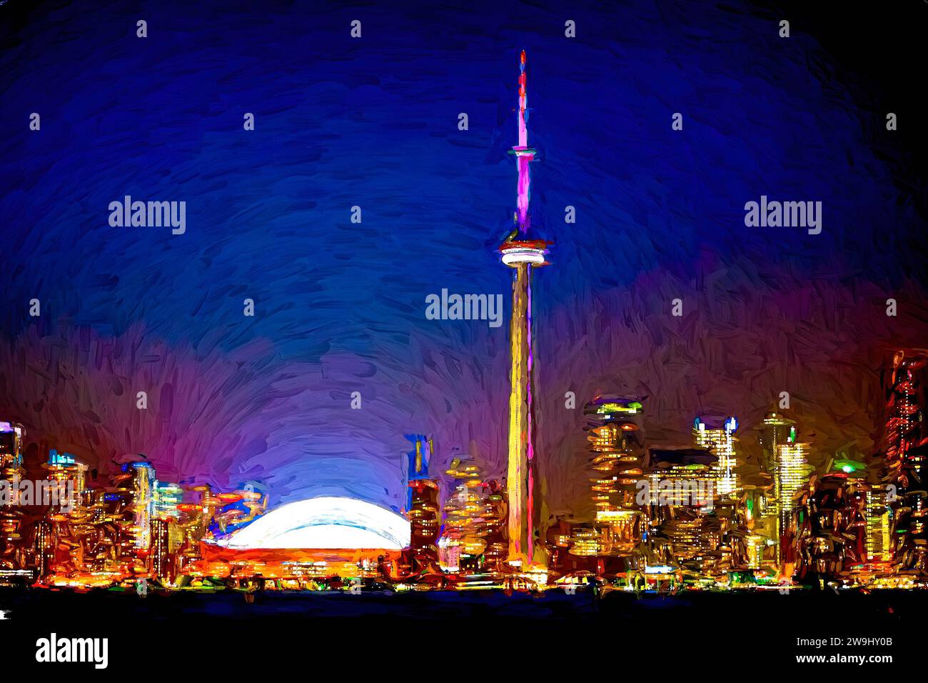 Toronto, Canada-January 7, 2020: Urban skyline and the CN Tower during ...