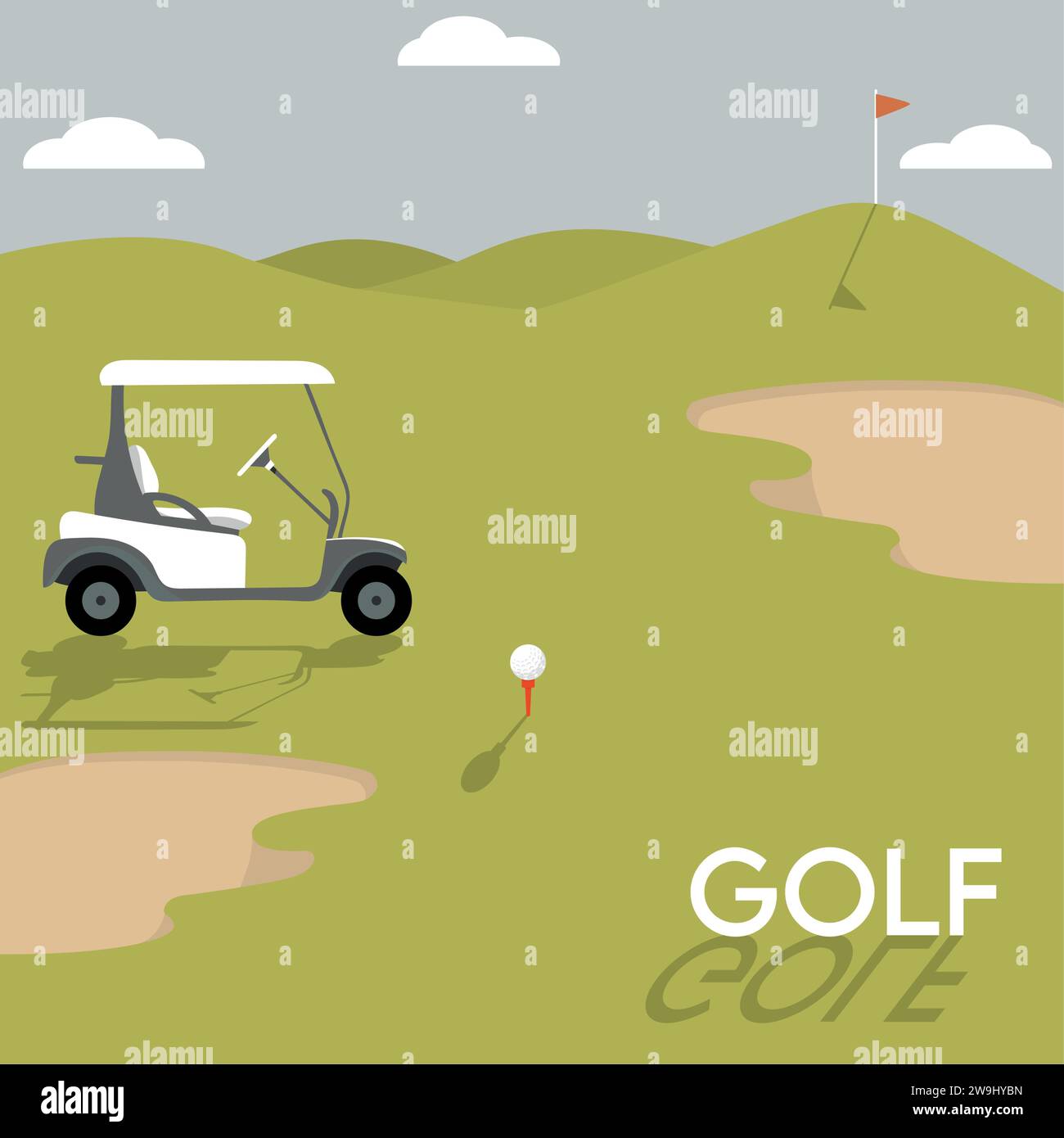 Colored golf club template poster Vector Stock Vector Image & Art - Alamy