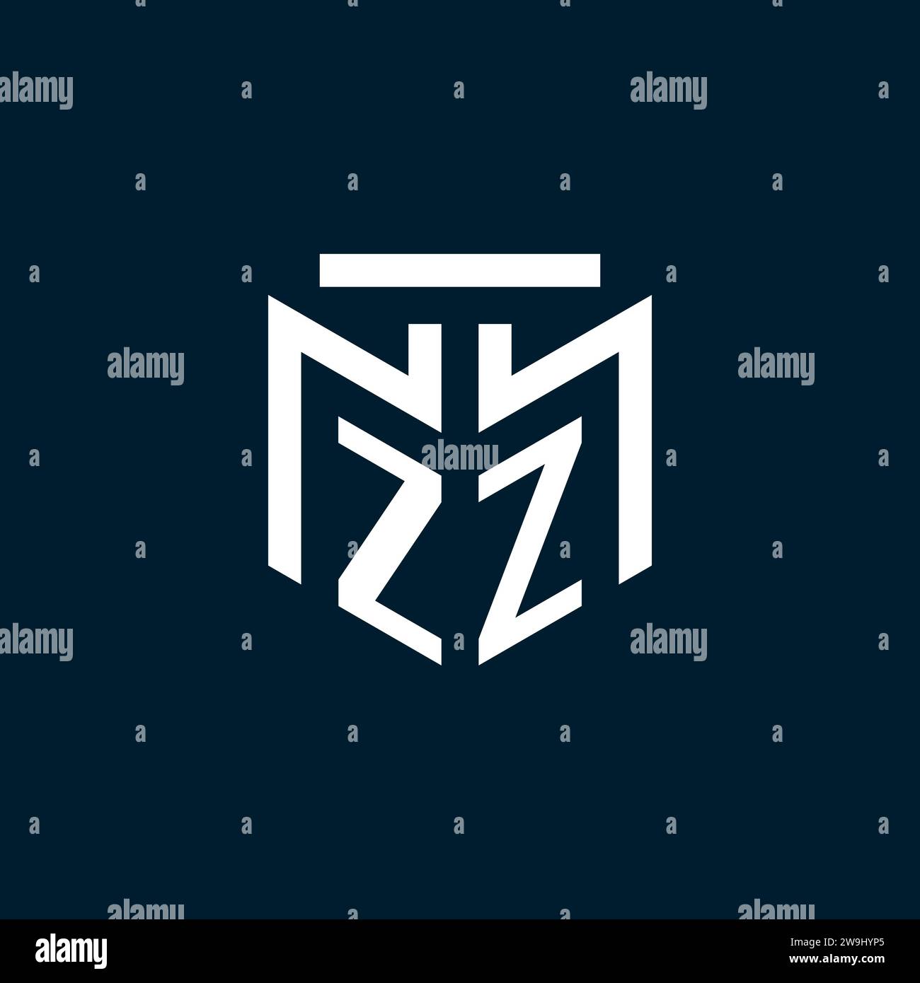 ZZ monogram initial logo with abstract geometric style design ...