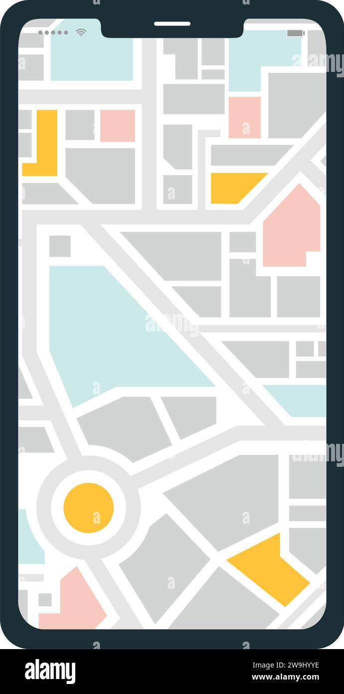 Isolated smartphone with a map app Vector Stock Vector Image & Art - Alamy