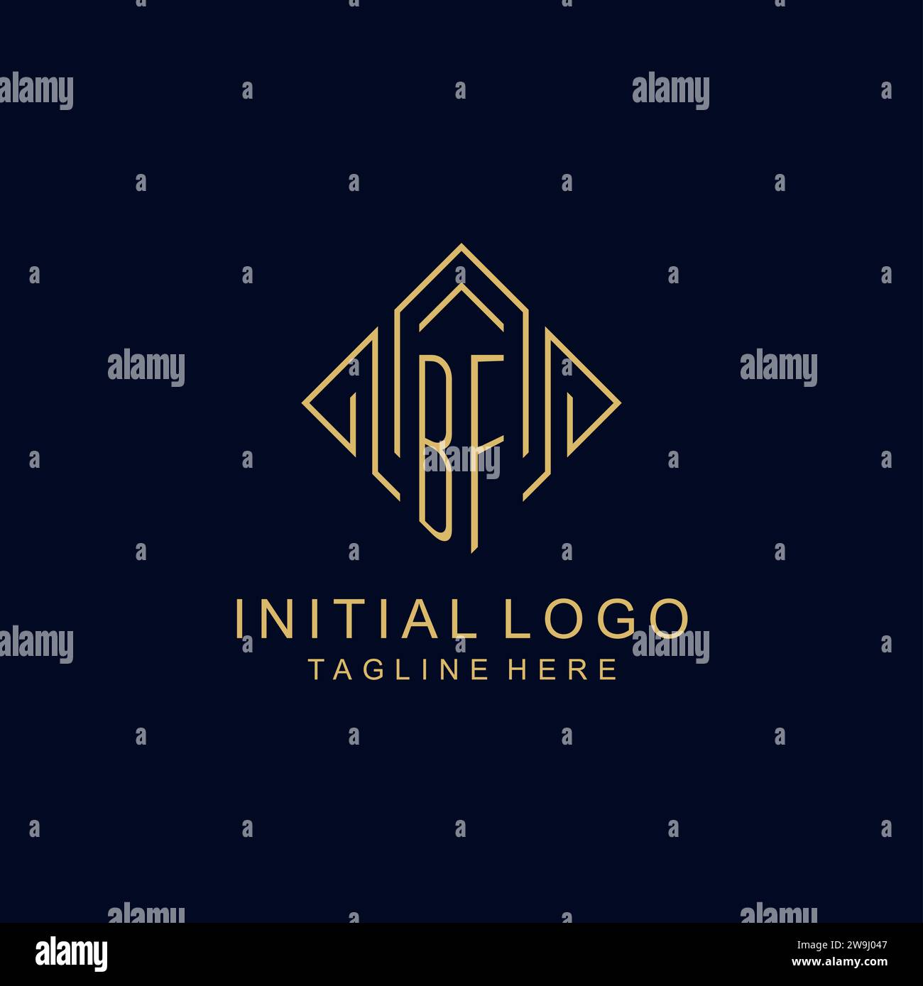 Initial logo BF monogram with rhombus line style design vector graphic Stock Vector Image & Art ...