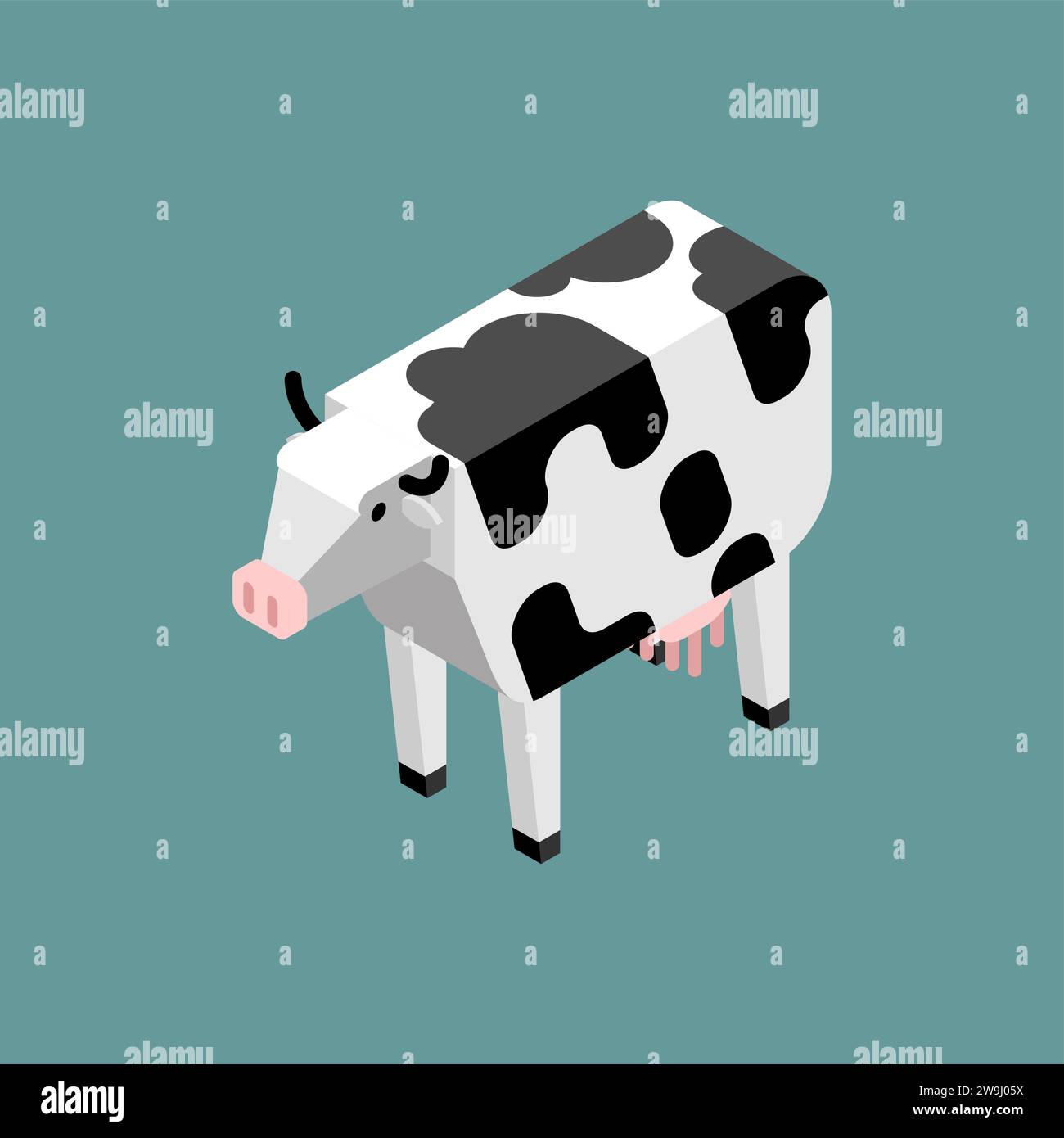 Cow isometric isolated. Cow farm animal. Cattle Stock Vector Image ...
