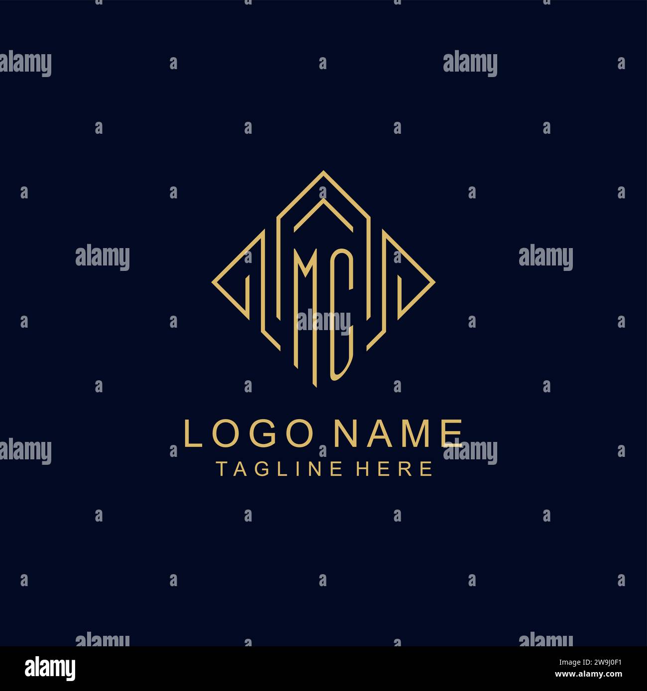 Initial logo MC monogram with rhombus line style design vector graphic Stock Vector Image & Art ...