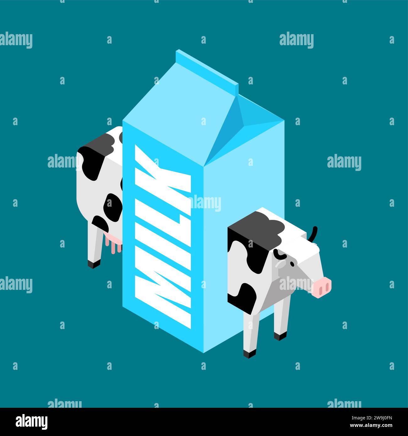Cow And Box Of Milk Cow Inside A Milk Package Stock Vector Image And Art Alamy