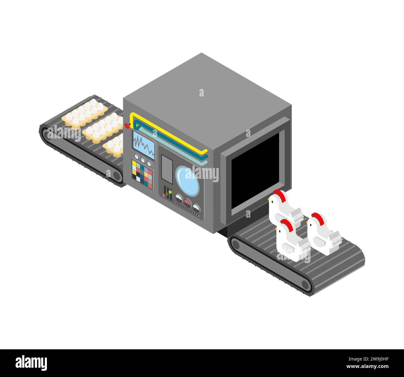 Automatic egg production. Chicken and eggs Production complex of ...